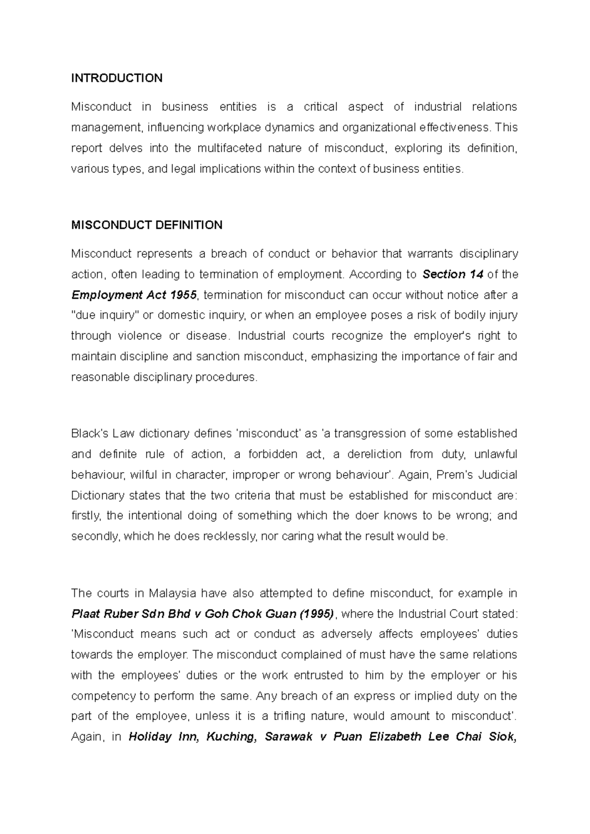 Misconduct Report: Understanding Types and Legal Implications in ...