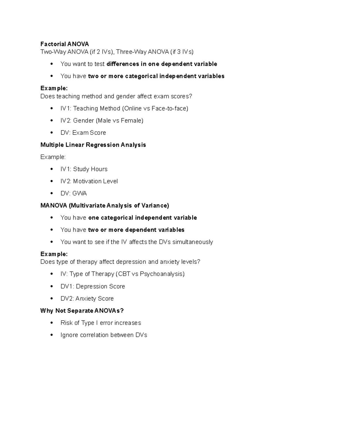 Factorial ANOVA & MANOVA: Examining Relationships in Multivariate ...