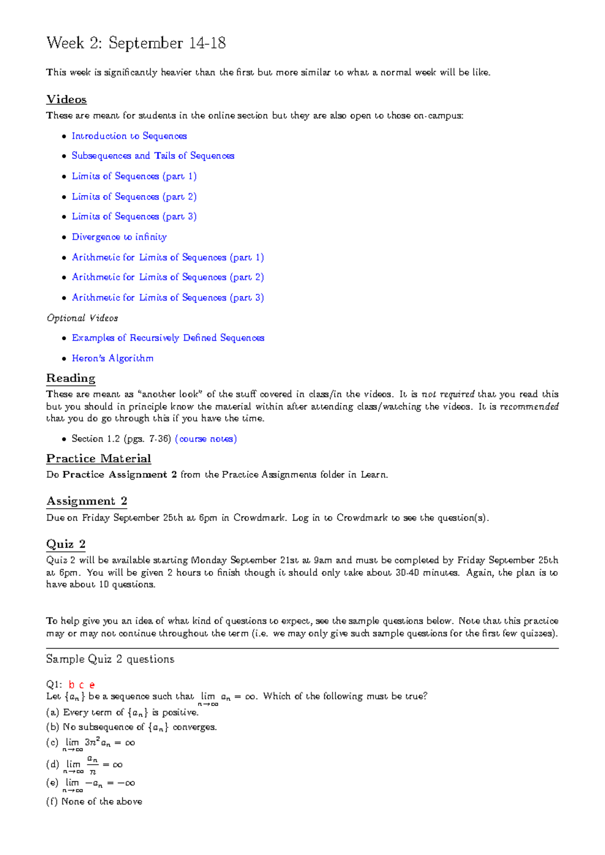 Week 2 Practice Material: Videos, Reading, and Quiz Info - Studocu