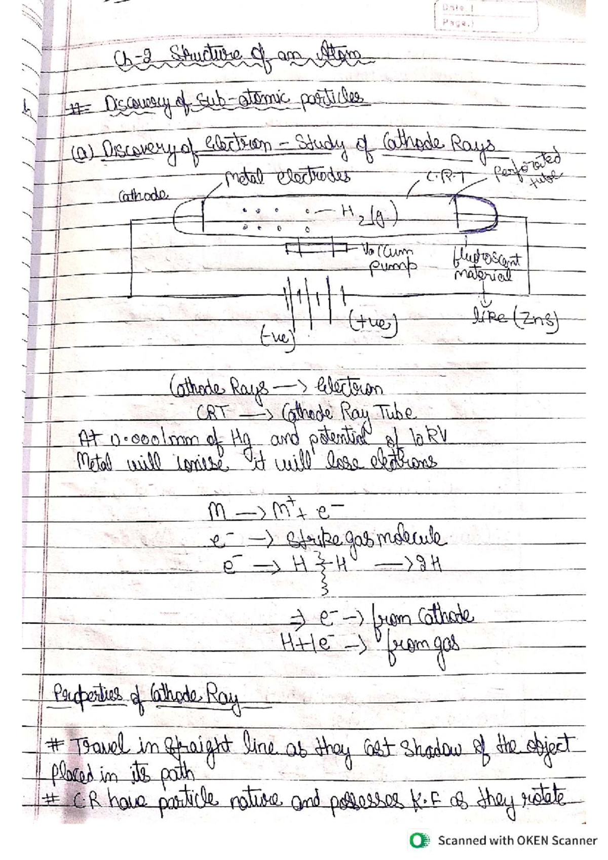 Structure of an Atom: Key Discoveries and Models (PHYS 101) - Studocu