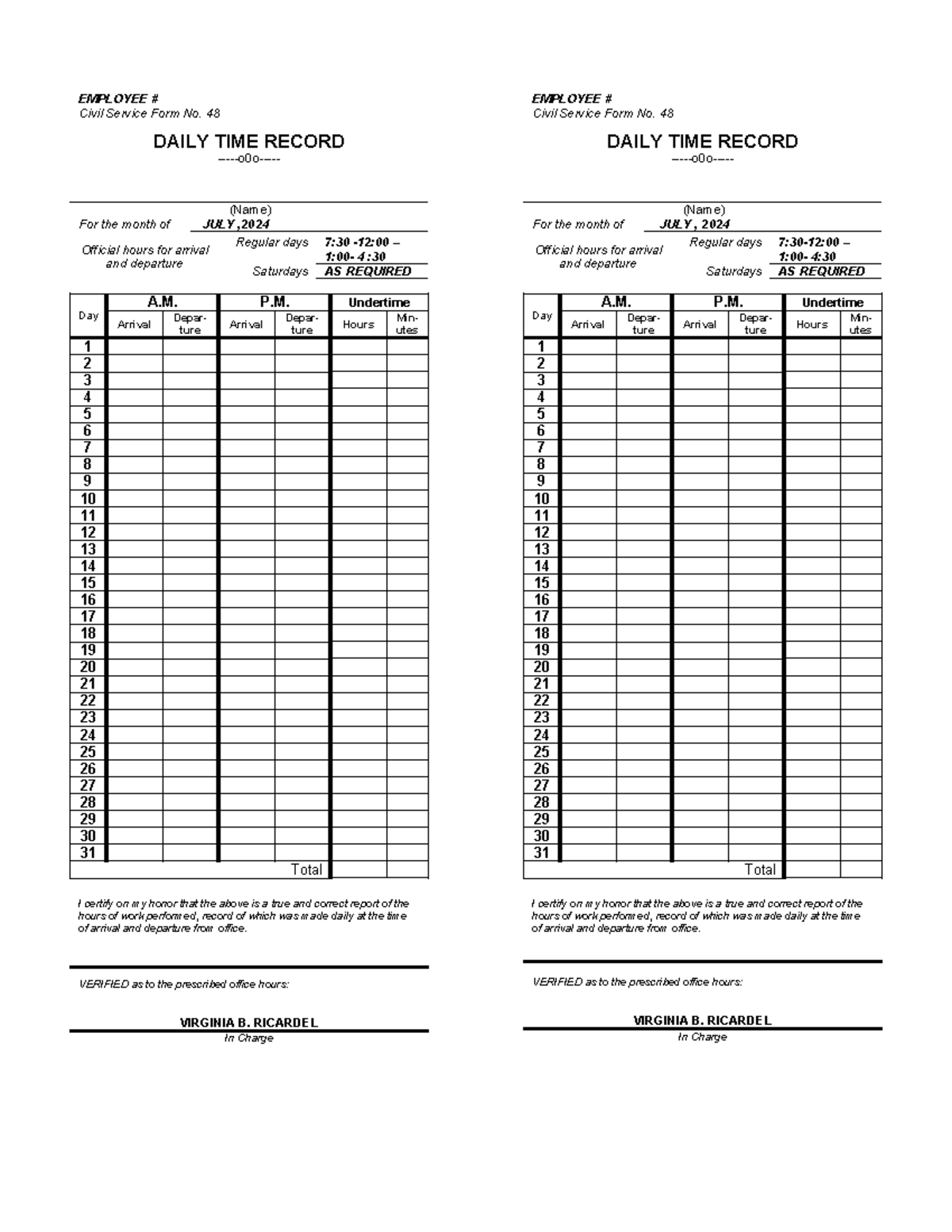 -DTR-blank - The best DTR notes ever - EMPLOYEE Civil Service Form No ...