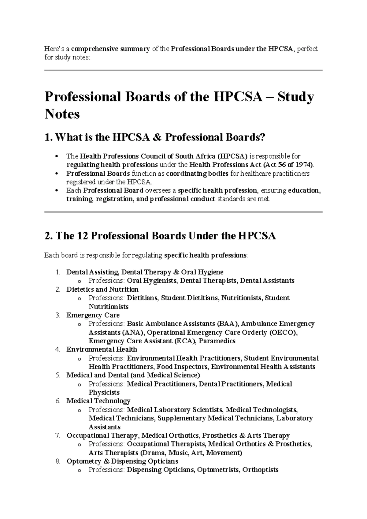 HPCSA Booklet 1: General Ethical Guidelines for Health Care Professions - Studocu