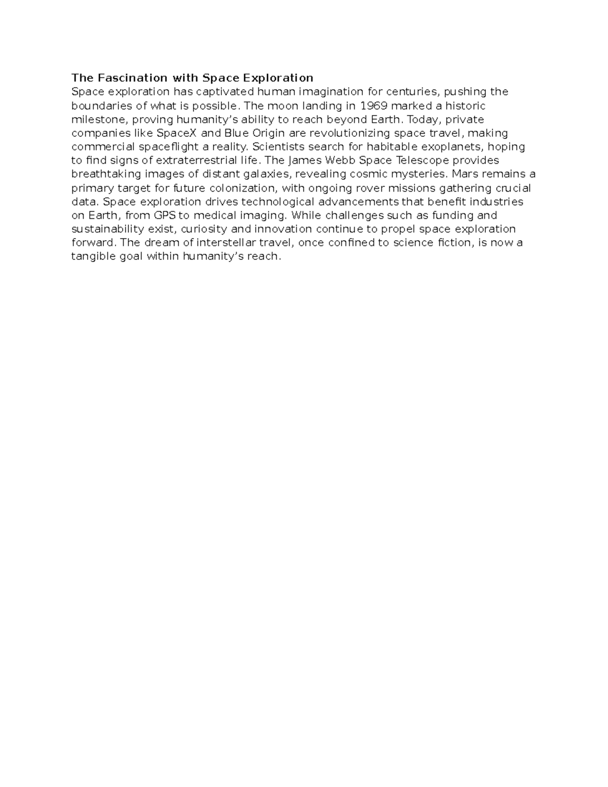 Course 7 - Student Notes on Space Exploration and Innovation - Studocu