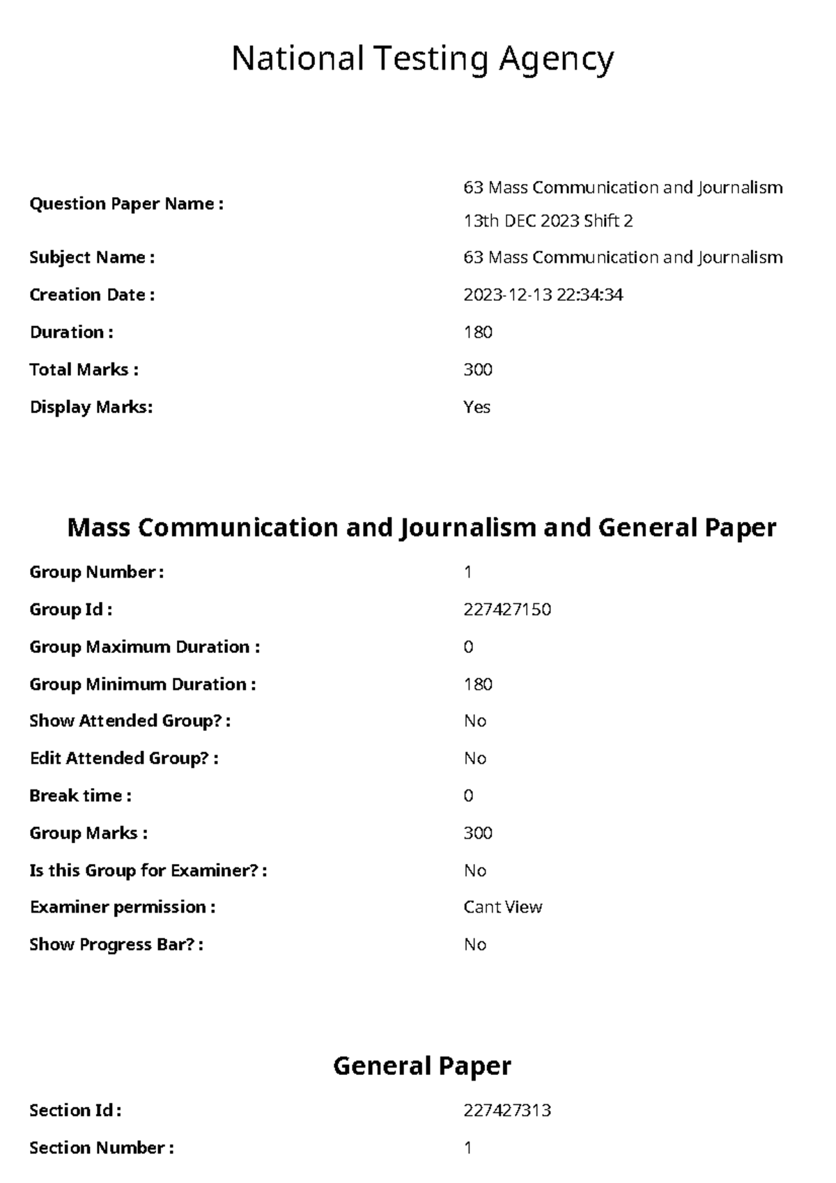63 Mass Communication & Journalism Previous Year Question Paper - Studocu