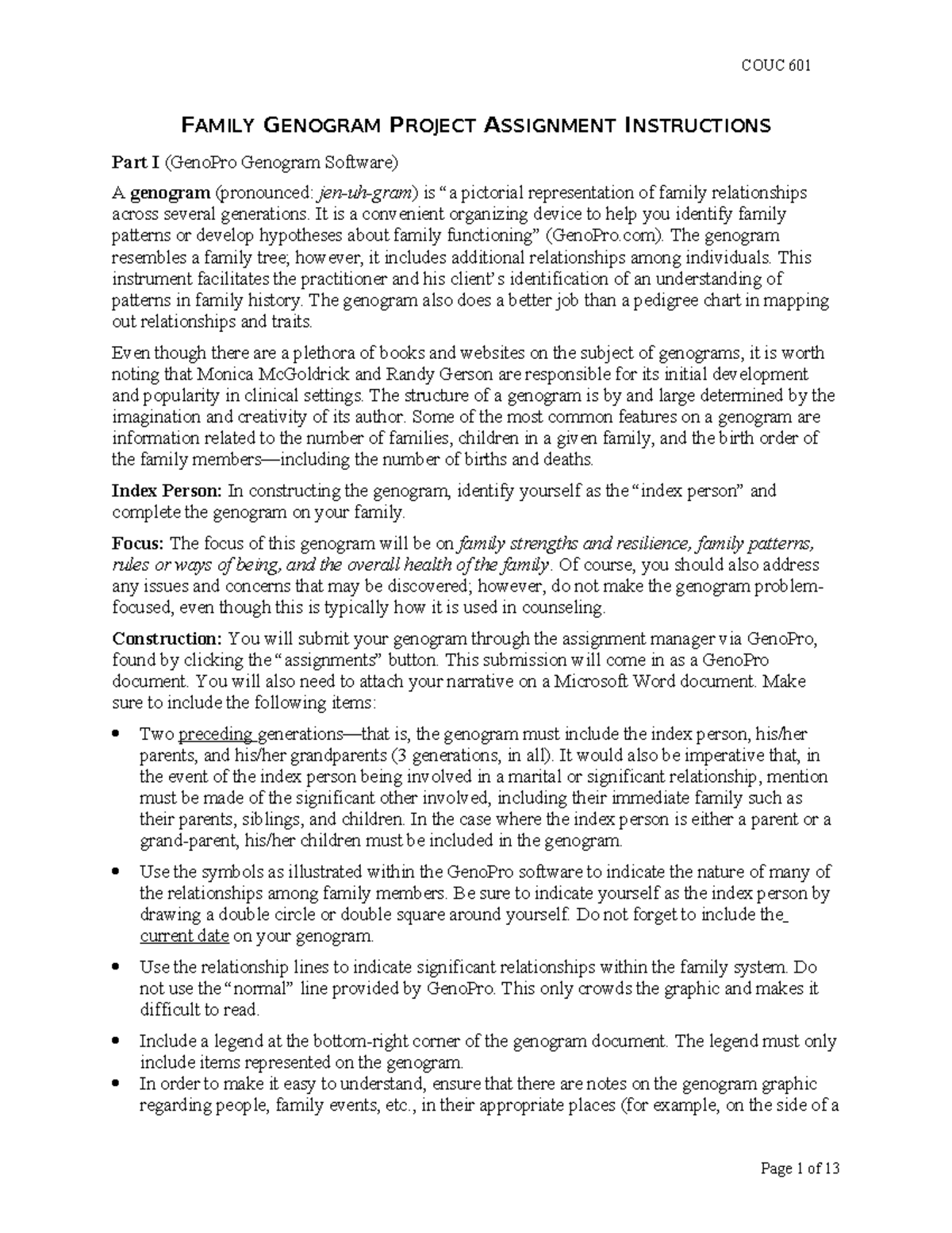 FAMILY GENOGRAM PROJECT ASSIGNMENT (Genograms & Analysis) - Studocu