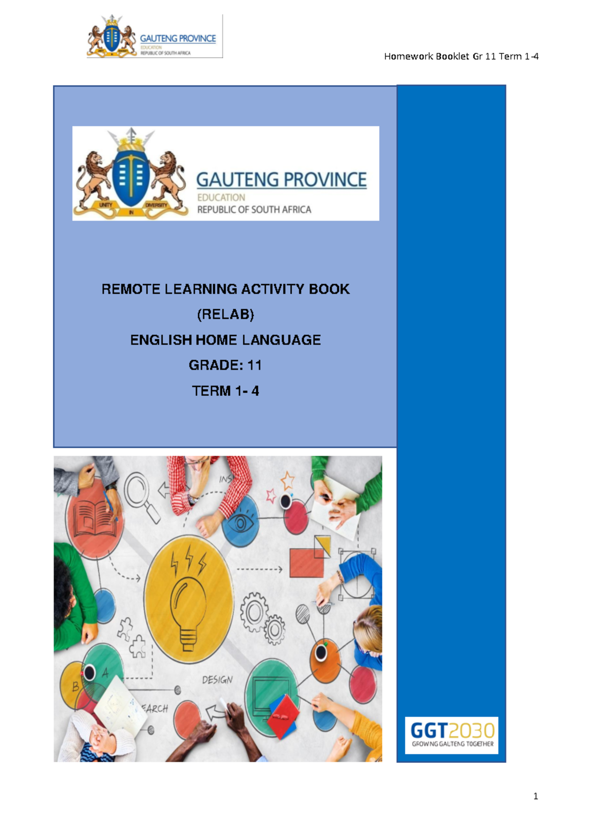 Grade 11 RELAB Remote Learning Activity Booklet for English Home ...