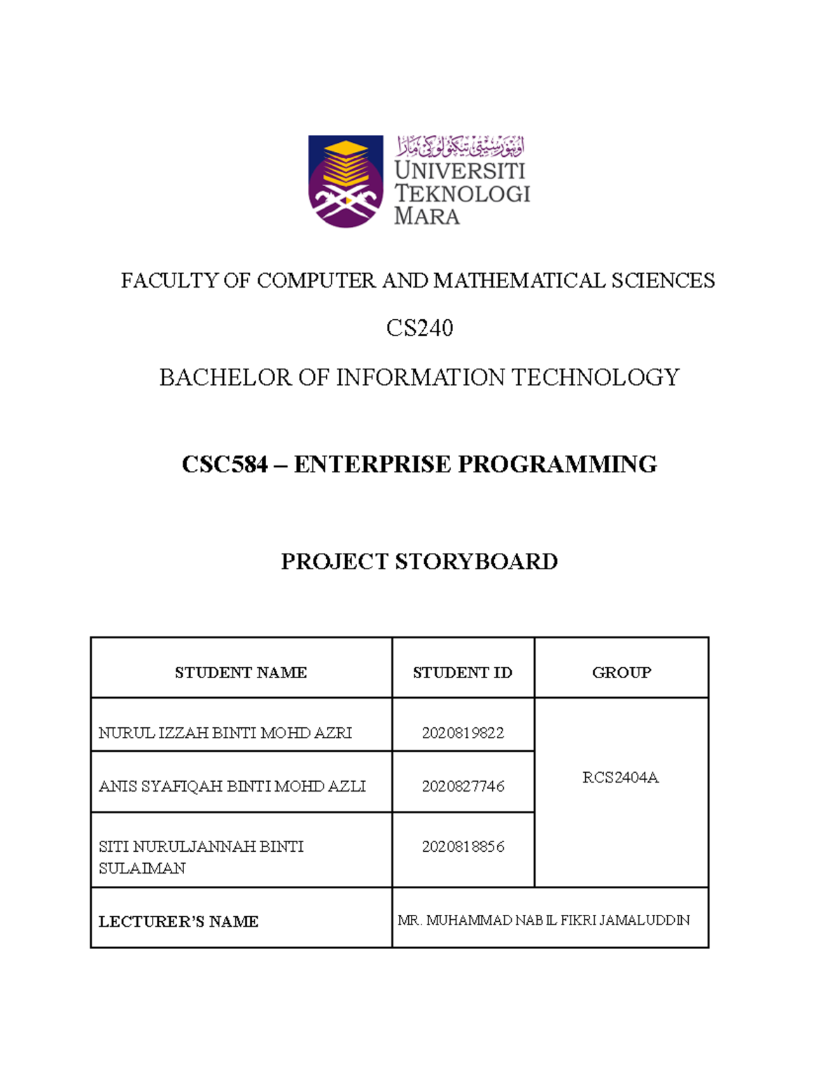 CSC584 Project Proposal: Appointment Management System for D'JIA - Studocu
