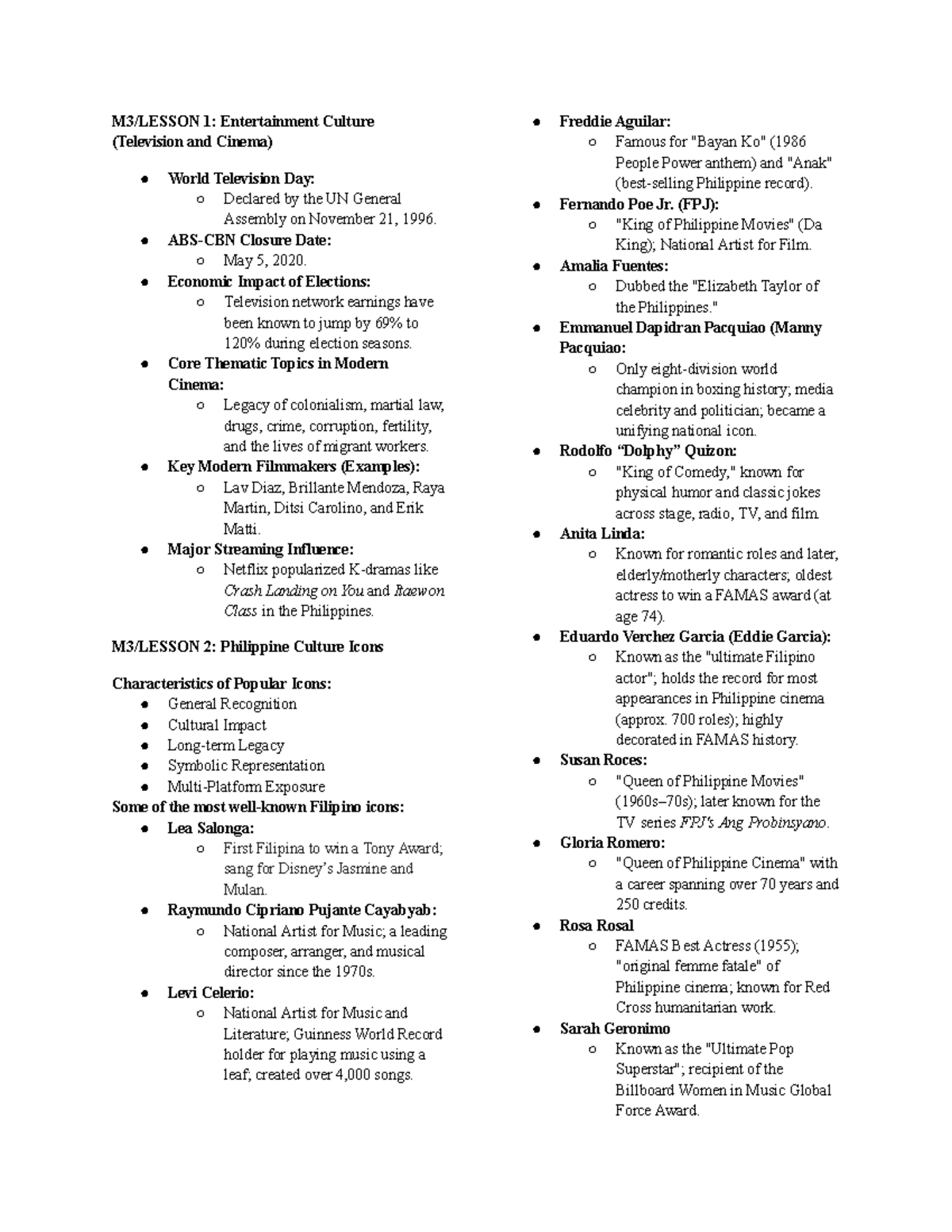 PPOP 101: Final Exam Notes on Entertainment, Culture, and Social Change ...