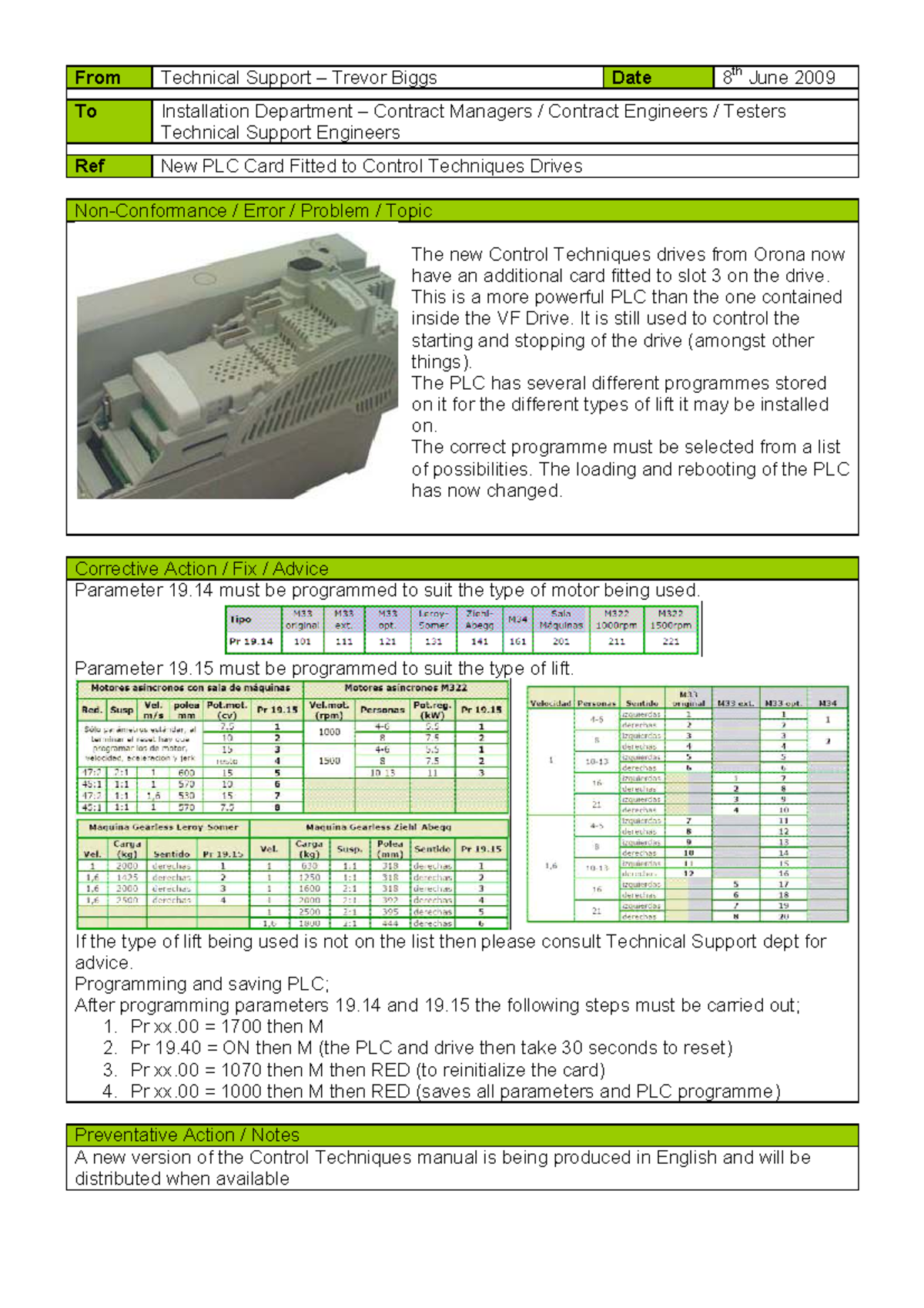 TS0004 090608 - Control Techniques New PLC Card Installation Guide ...