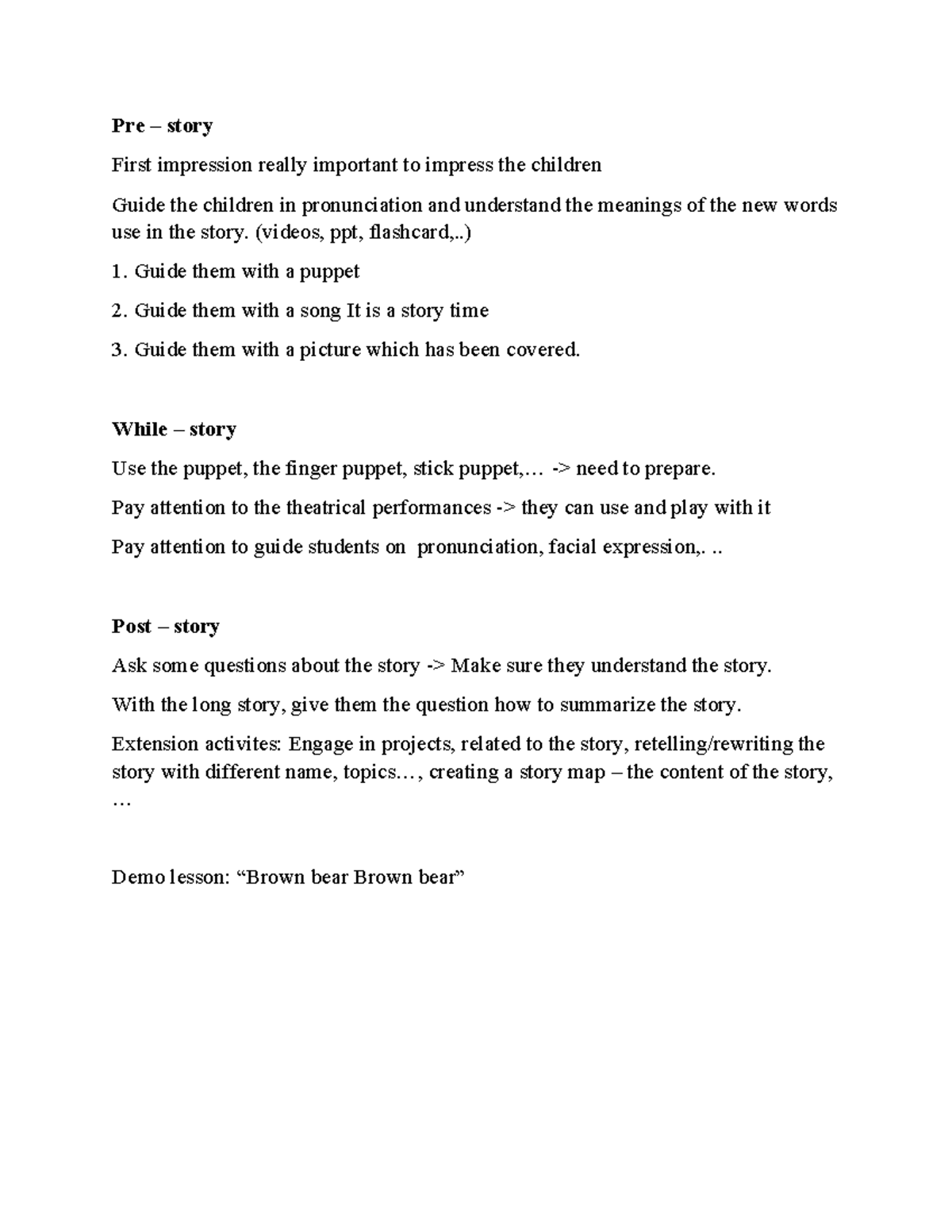 Story Telling - iiiiiiiiiiiiii - Pre – story First impression really ...
