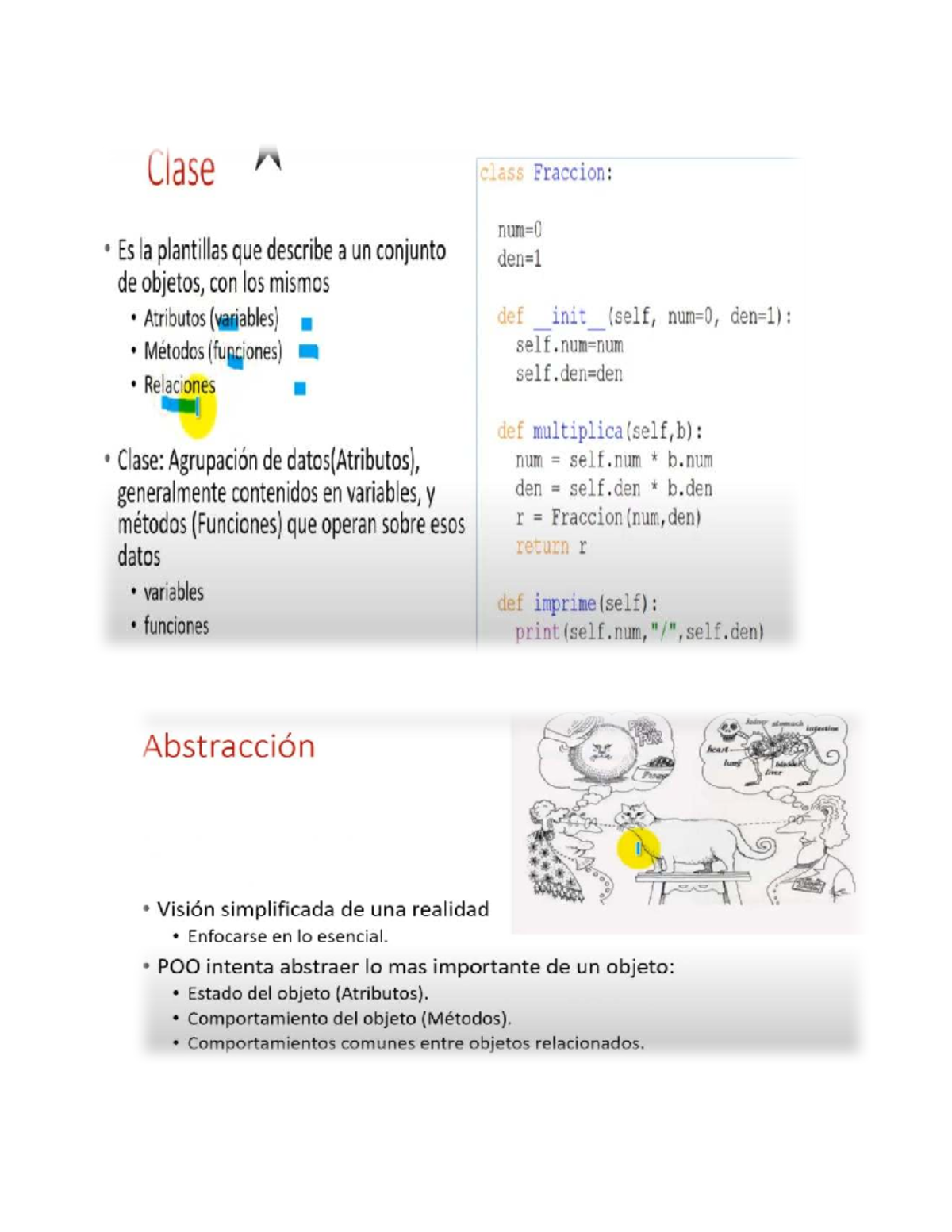 Apuntes de POO en Python: Clase Fraccion y Abstracción - Studocu