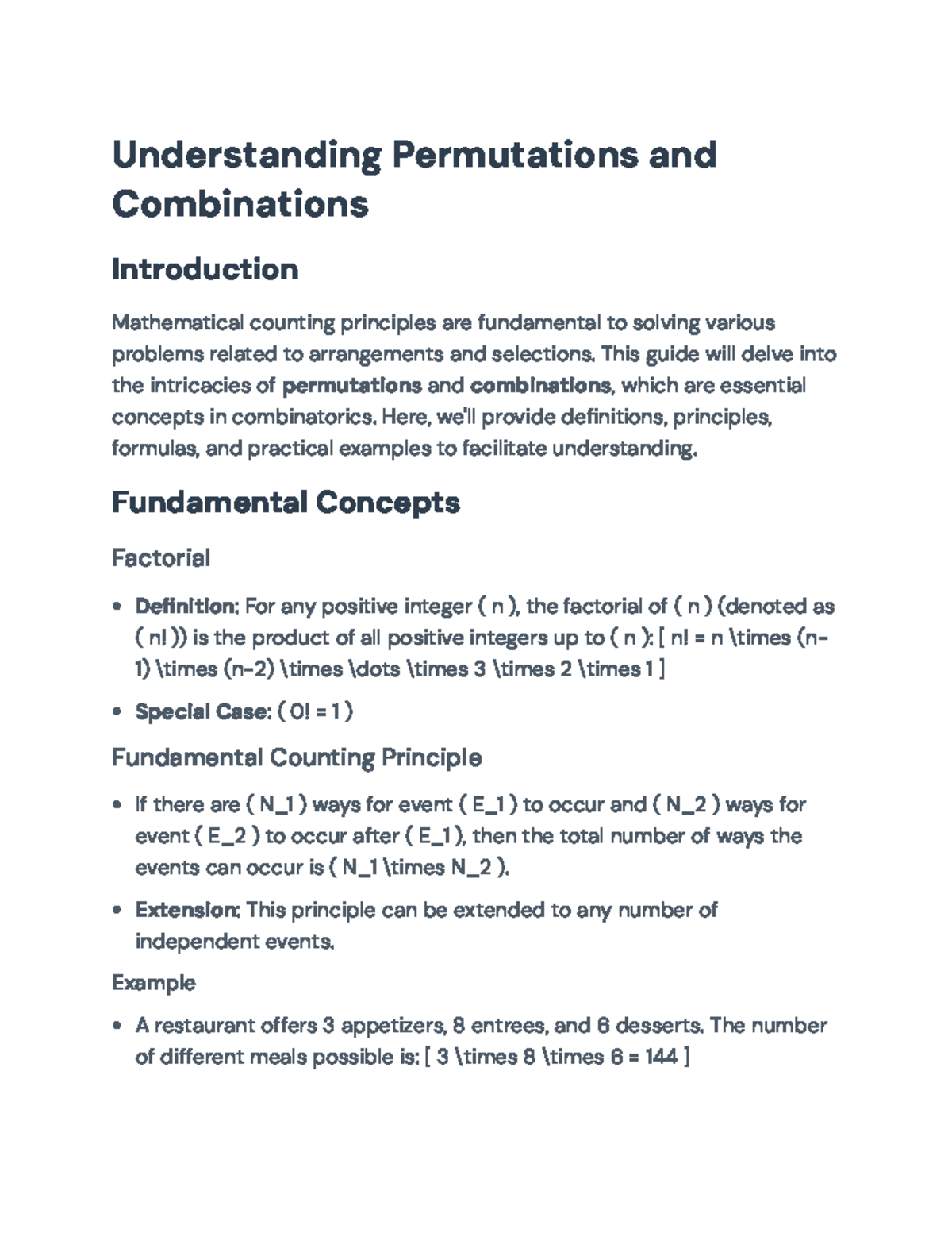 Understanding Permutations and Combinations: A Guide to Counting ...
