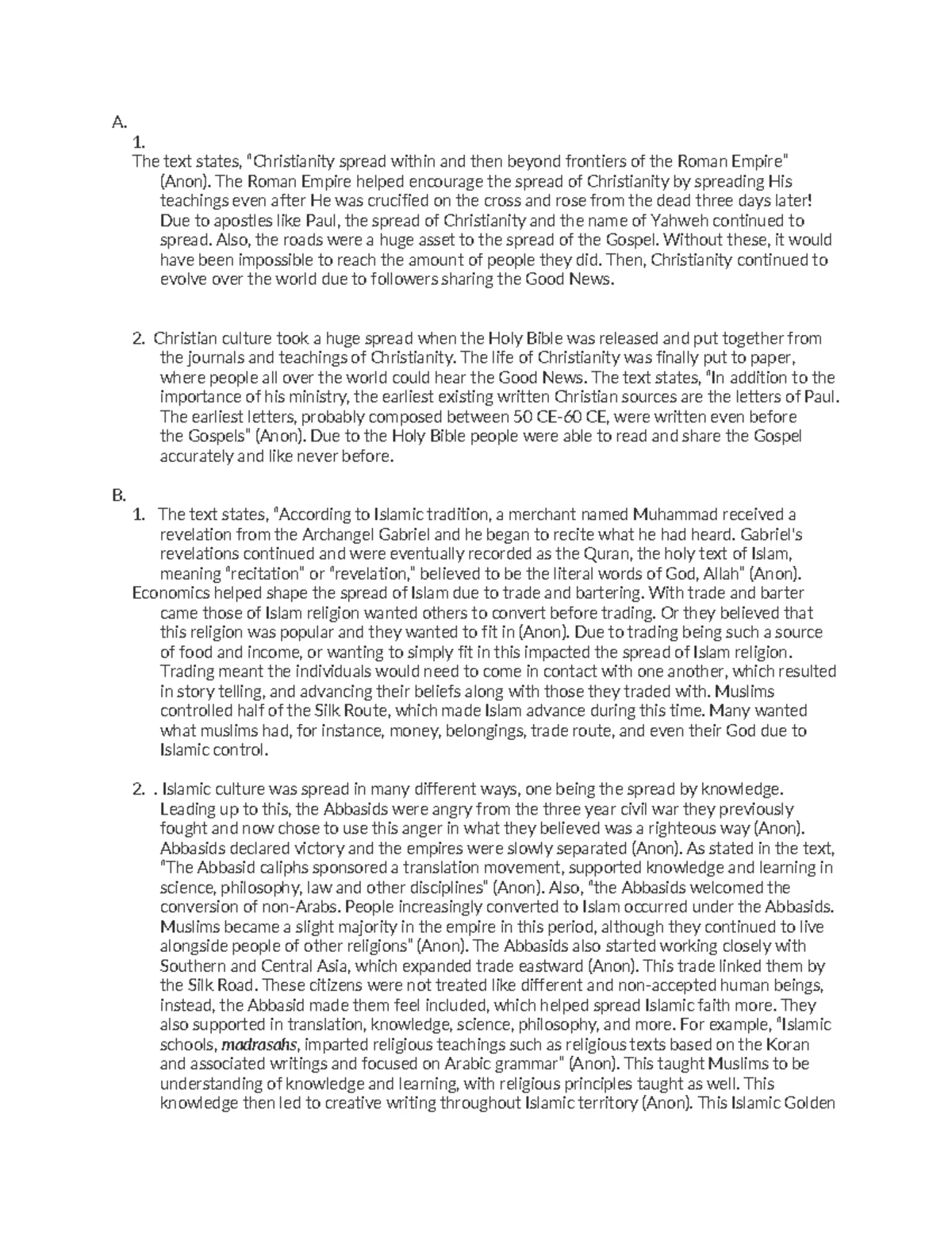 D266 Task 1 - passed - Task 1 – D A1. The Roman Empire was one of the ...