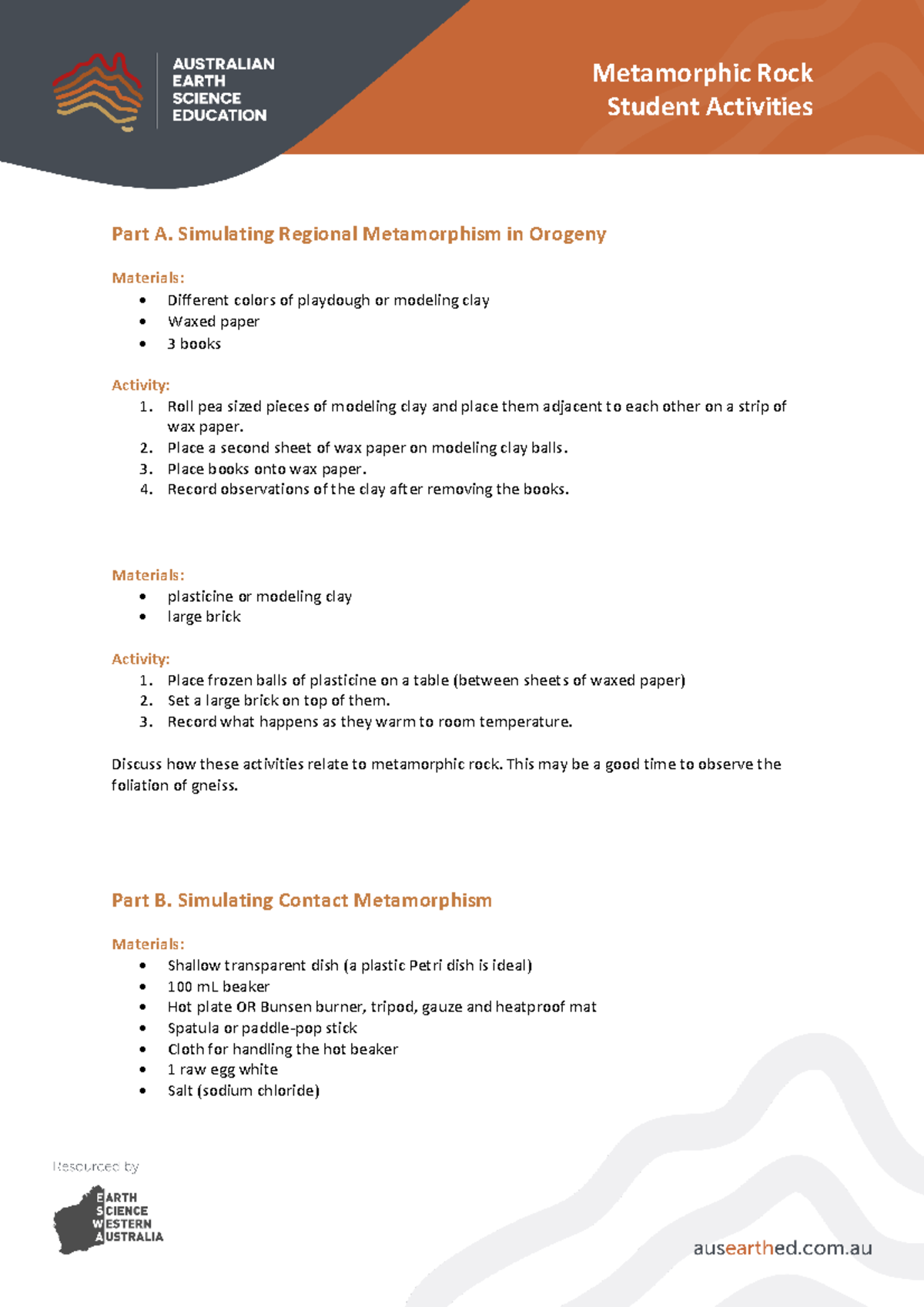 MET 101: Metamorphic Rocks - Student Activities & Simulations - Studocu