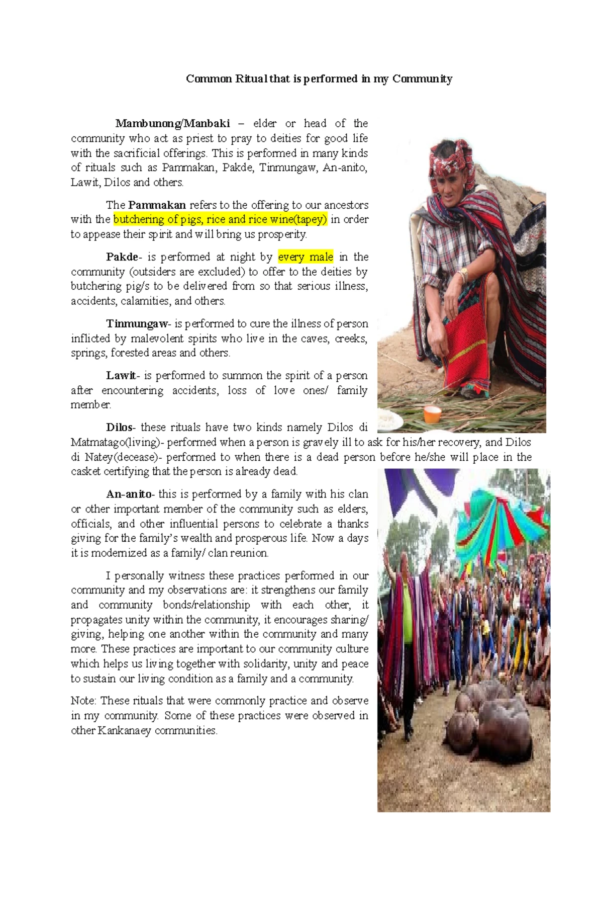 Chapter 7 Ifugao Heritage notes - CHAPTER 7 IFUGAO HERITAGE Michele J ...