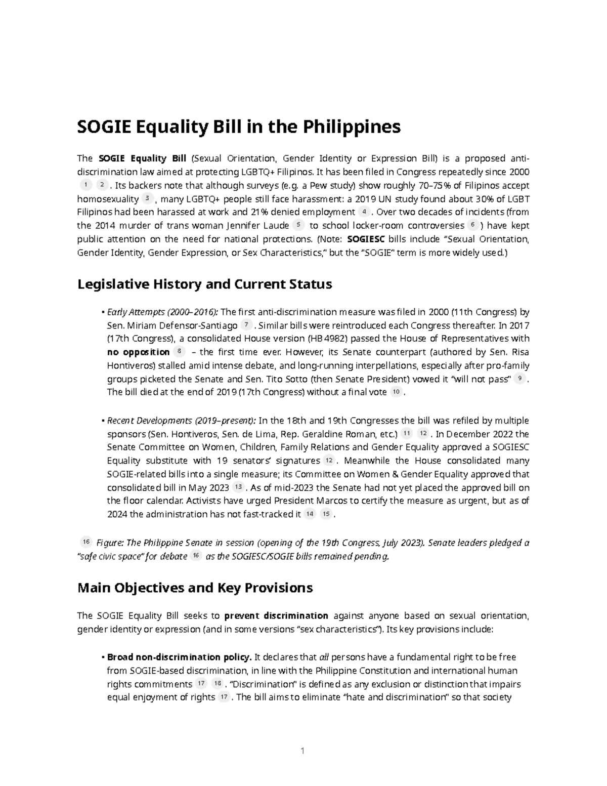 SOGIE Equality Bill Overview and Legislative Progress in the Philippines - Studocu