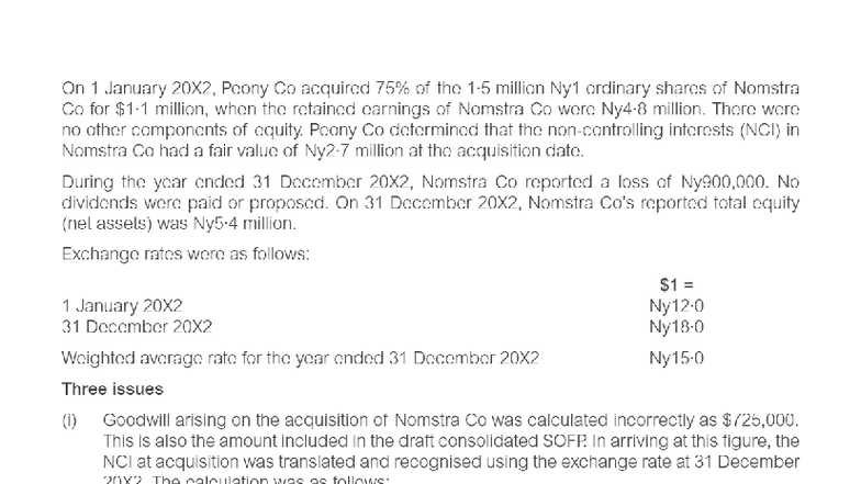 Final Exam Notes: Three Issues in Goodwill Calculation (ACCT 101) - Studocu