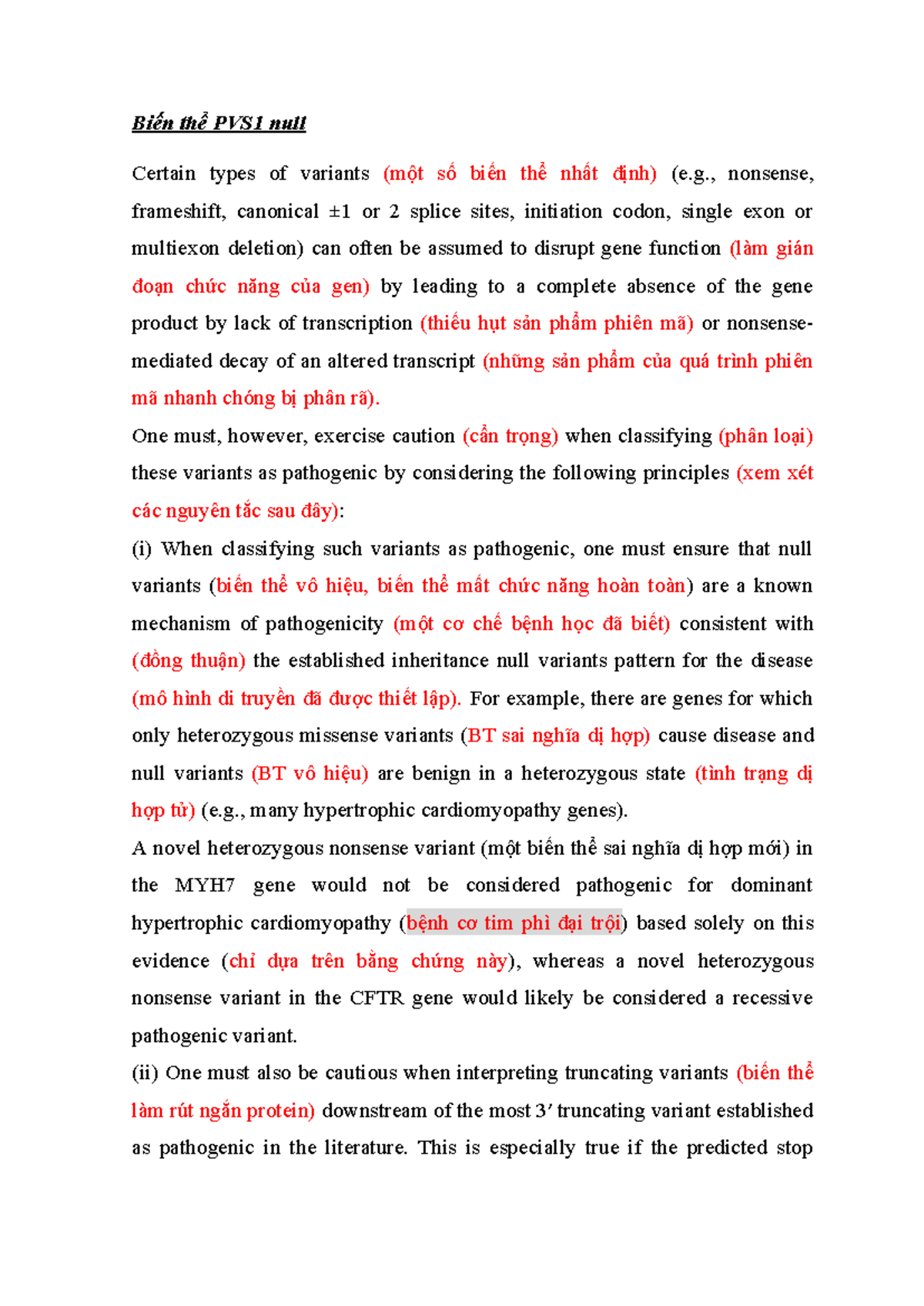 ACMG-SNV: Mô Tả Phân Loại Biến Thể SNV Theo ACMG - Studocu