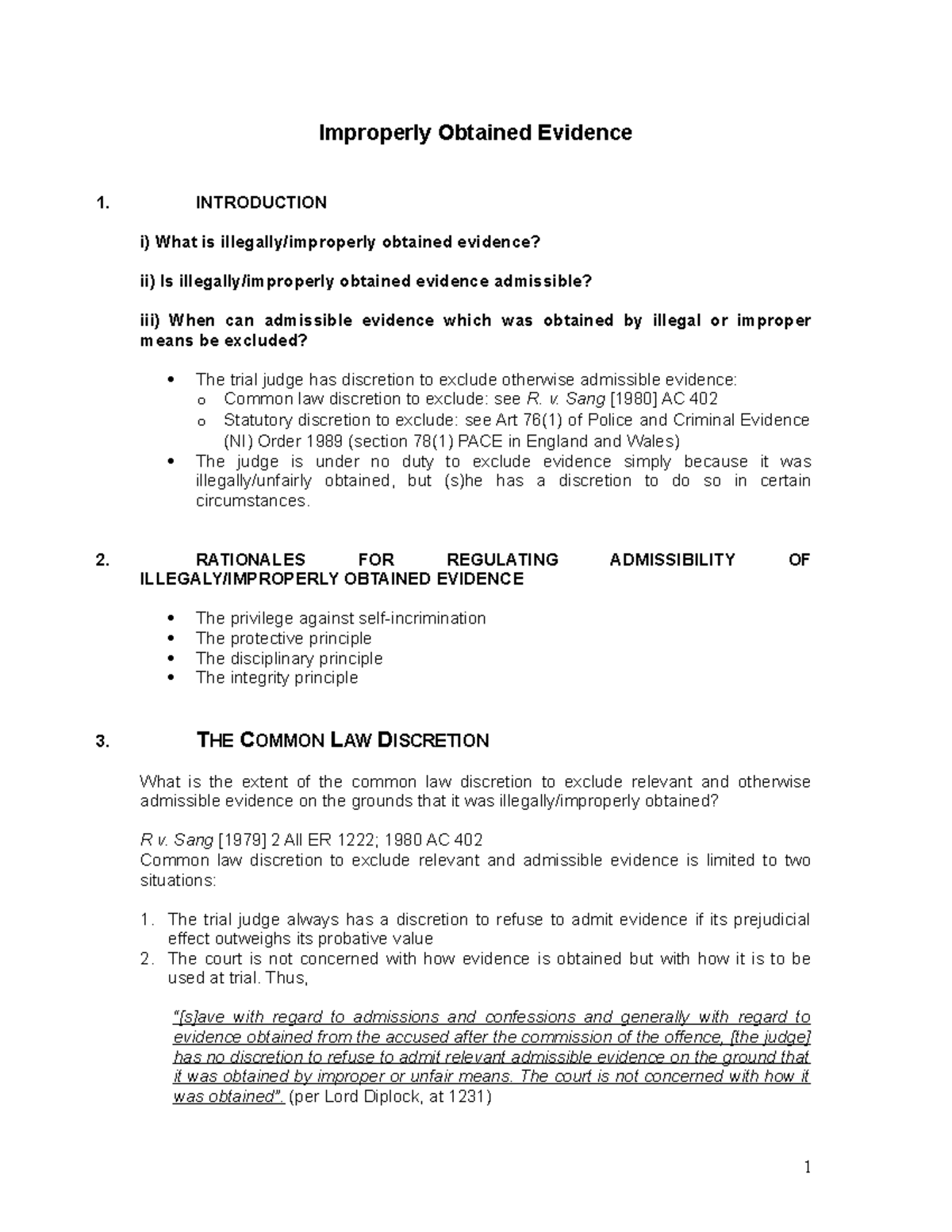 Improperly Obtained Evidence: Key Legal Principles and Case Studies ...