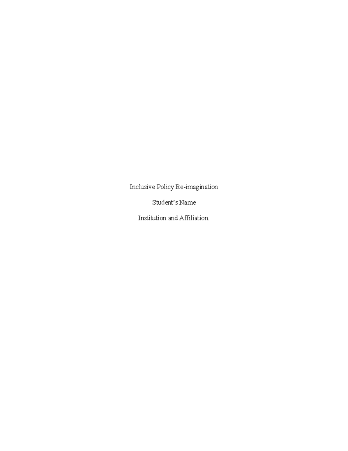 Reimagined Definition and Policy Poster - Inclusive Policy Re ...