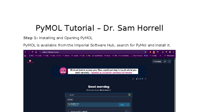 PyMOL Tutorial: Step-by-Step Guide for Installation and Usage - Studocu
