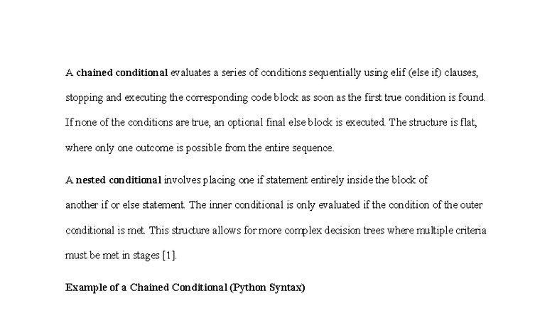 Boolean Expressions in Python: Chained vs Nested Conditionals - Studocu