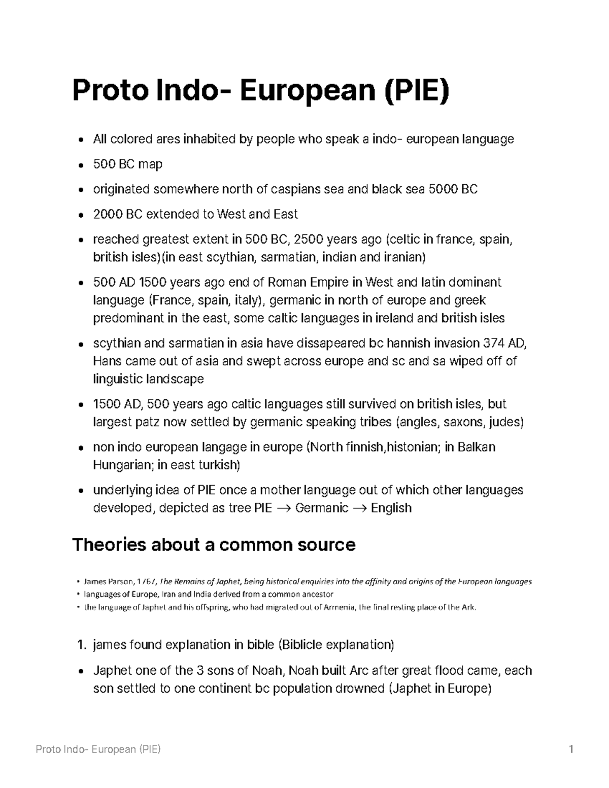 Proto Indo- European (PIE) History of english - Proto Indo- European ...