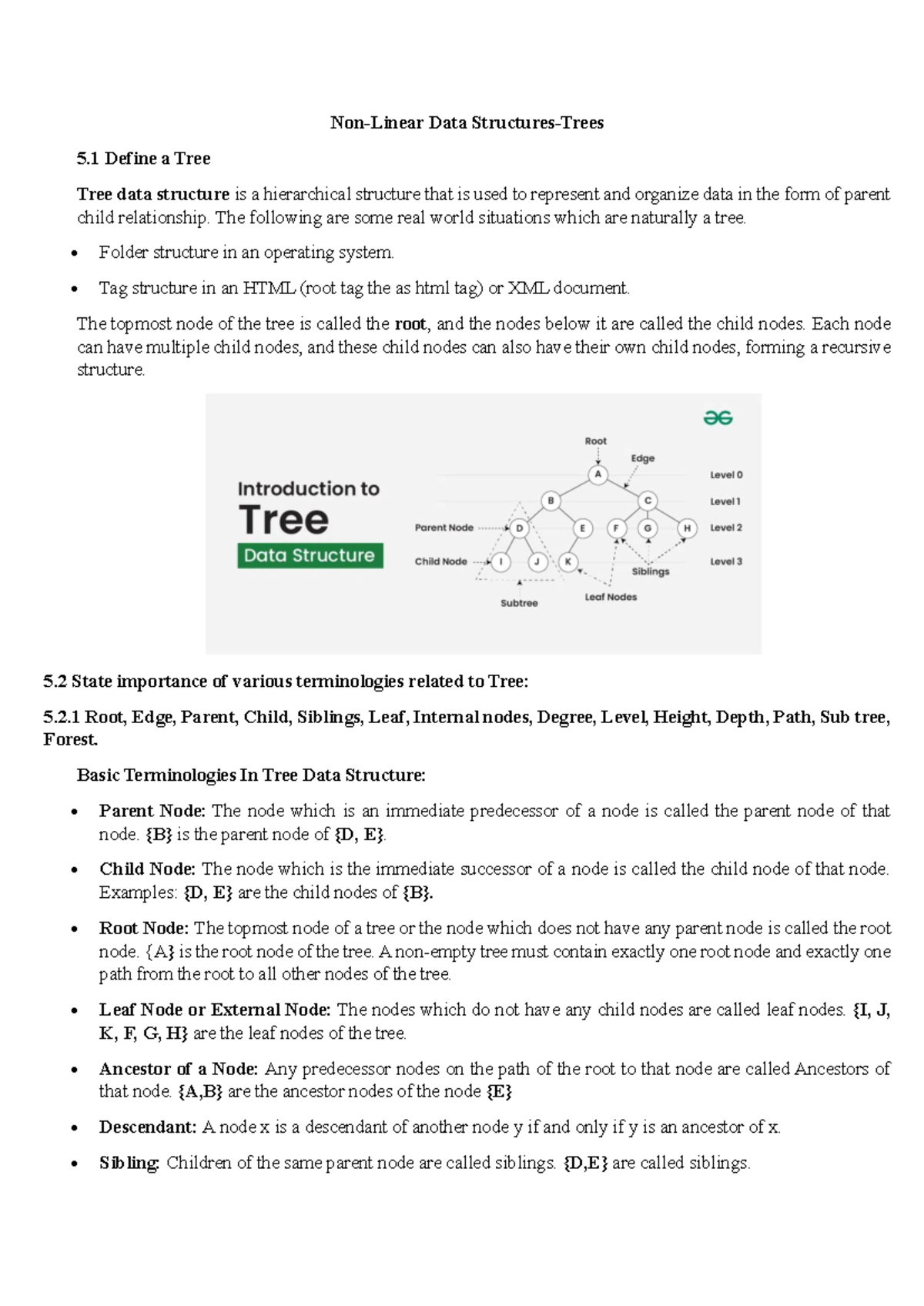 Unit 5: Non-Linear Data Structures - Trees (C23) - Studocu