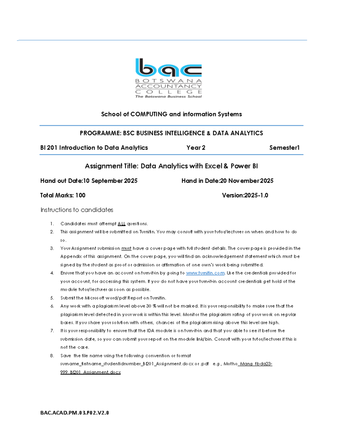 BI201 Data Analytics Assignment: Excel & Power BI Insights - Studocu