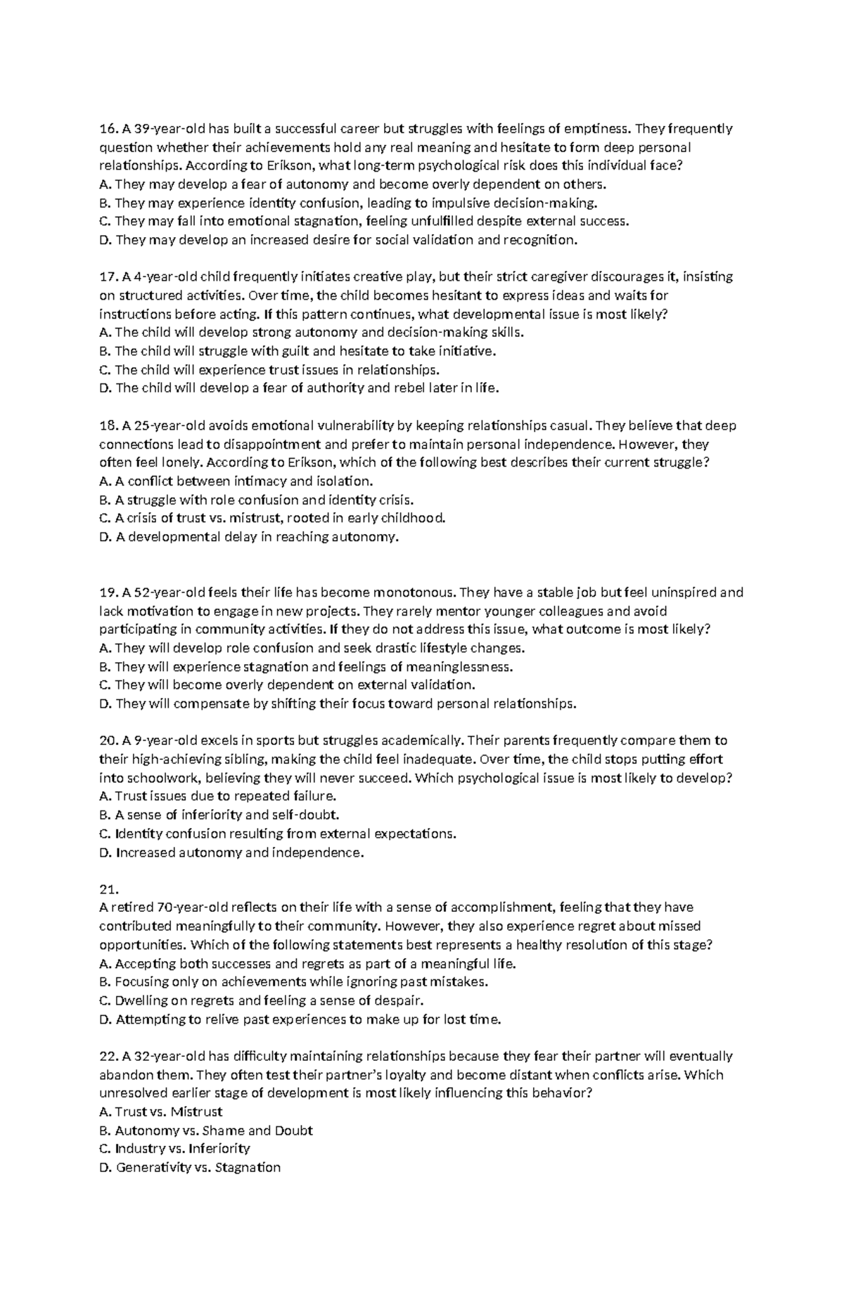 Trust vs. mistrust: Understanding psychosocial development challenges ...