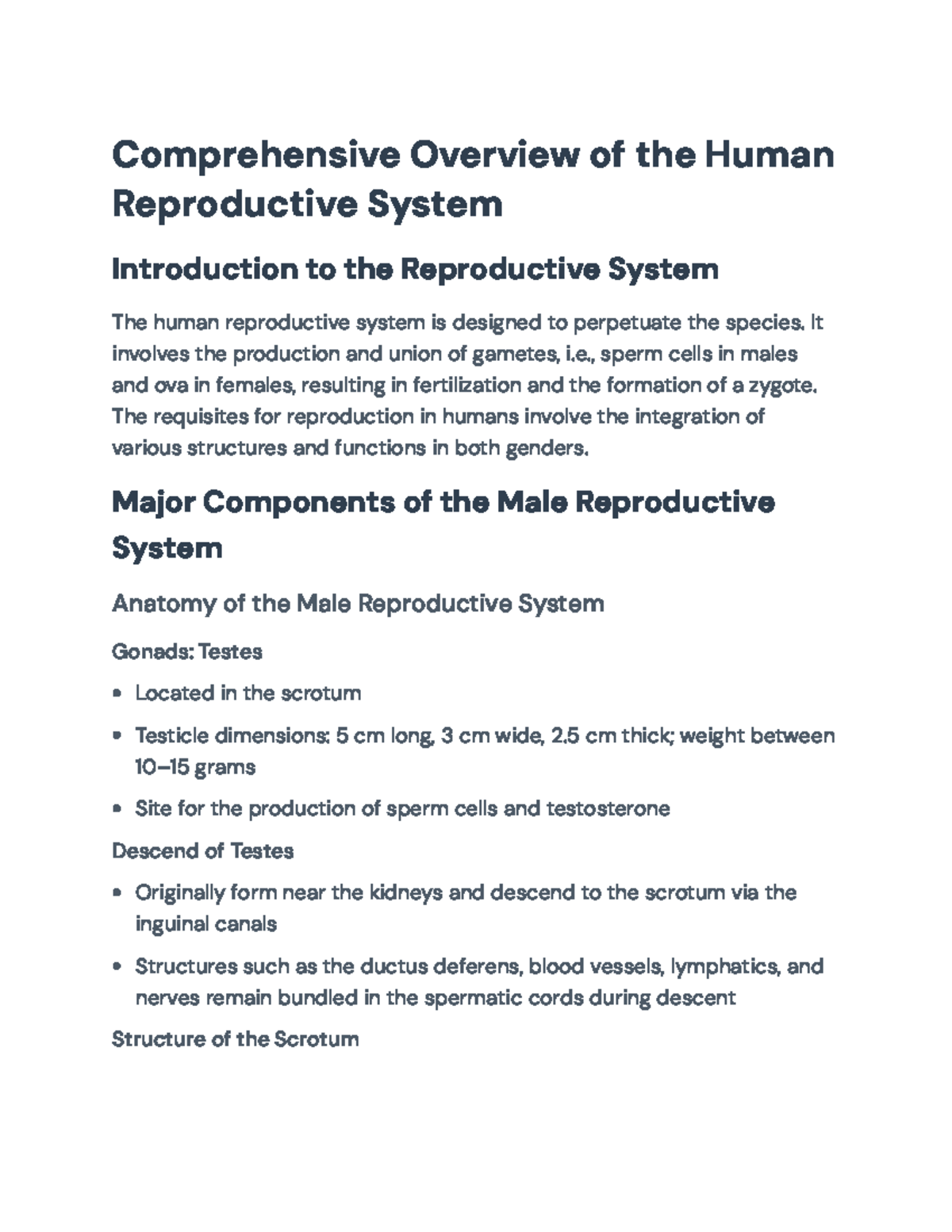 Comprehensive Overview of the Human Reproductive System (BIO101 ...