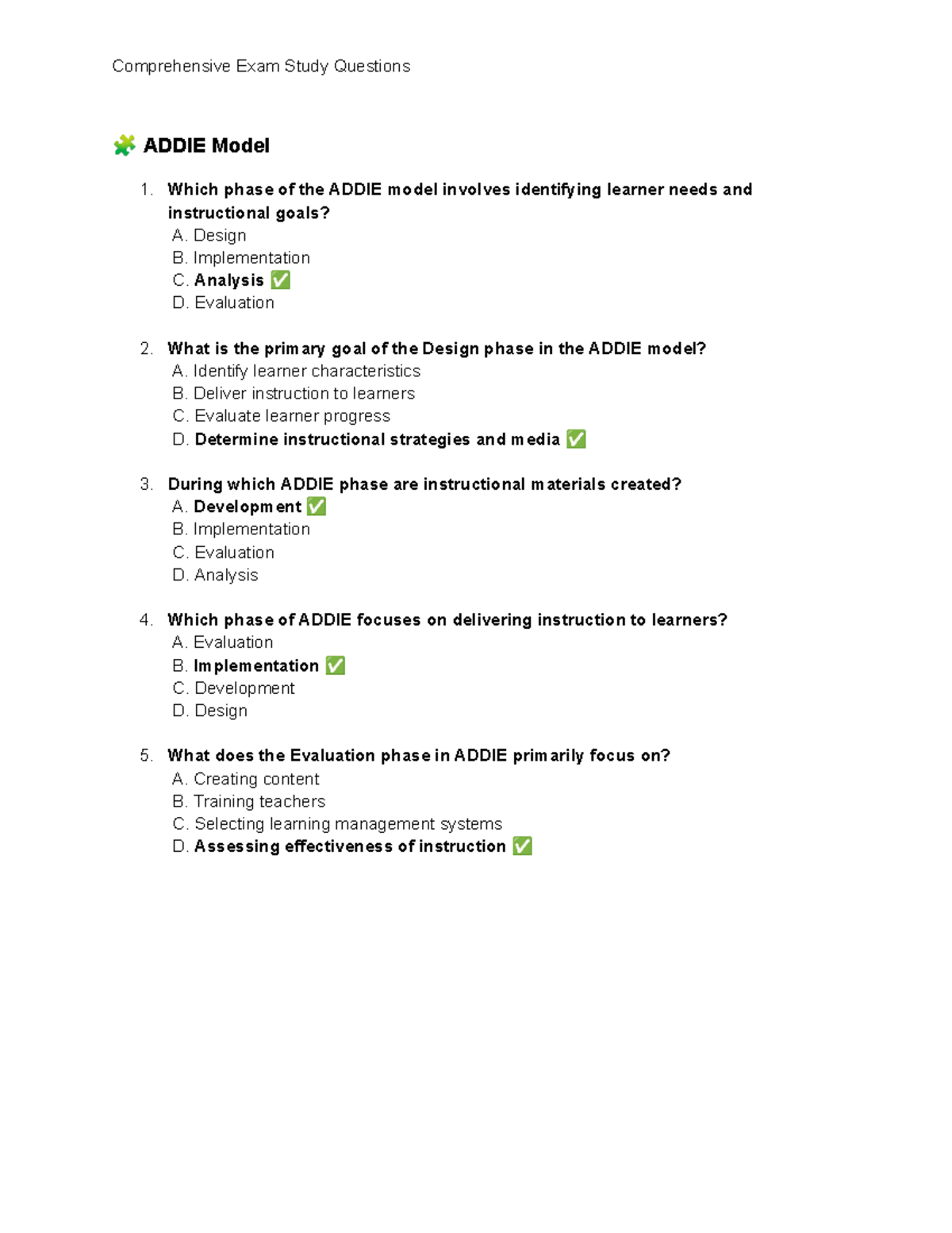 Comprehensive Exam Study Guide: Key Educational Models (EDU 101) - Studocu