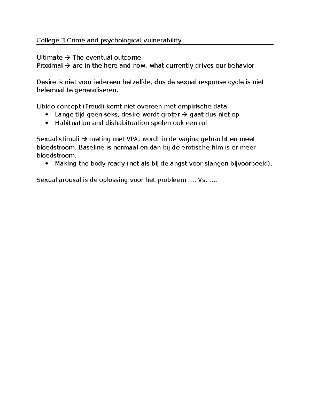 College 3: Crime and Psychological Vulnerability Insights - Studeersnel