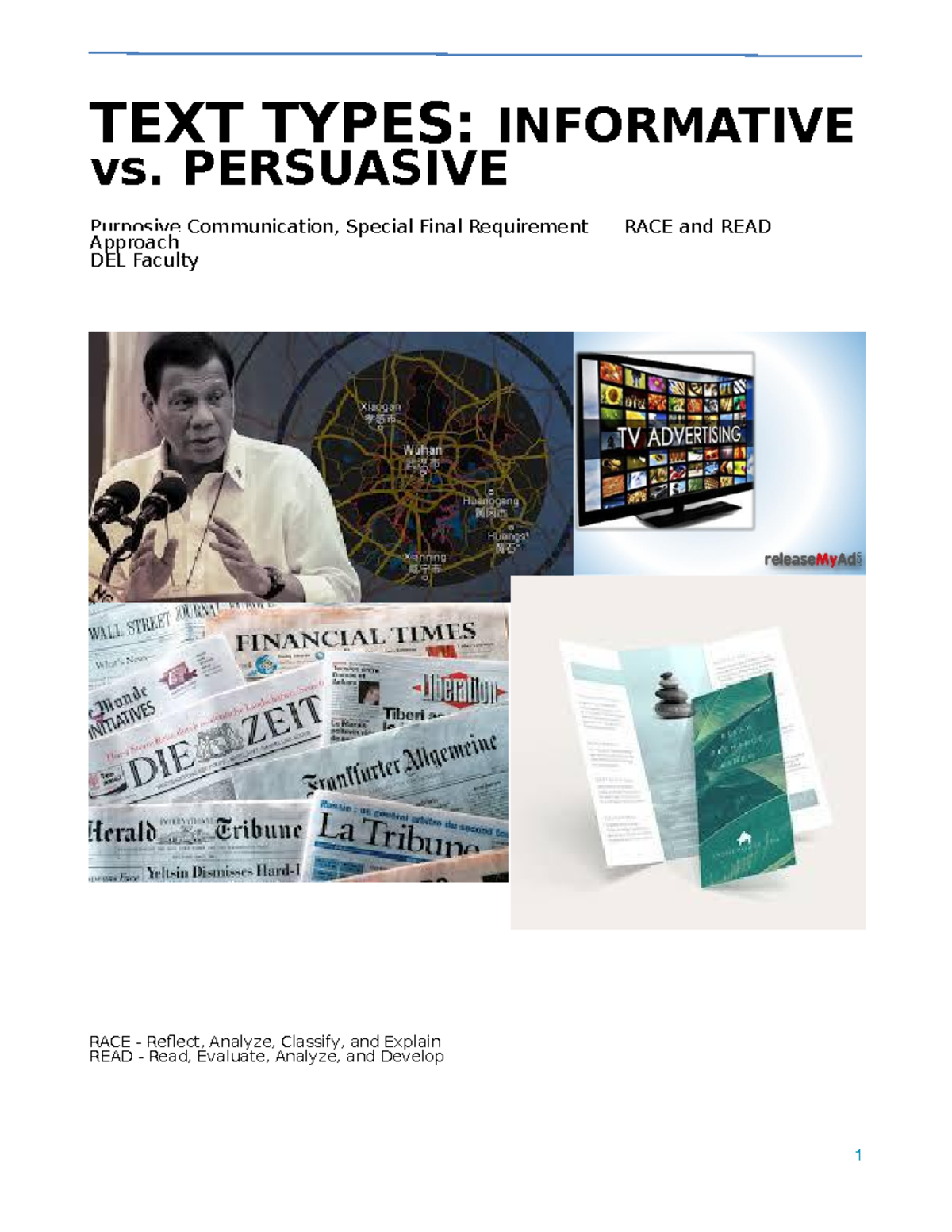 GE5-PURPOSIVE COMMUNICATION: Informative vs. Persuasive Texts Guide ...