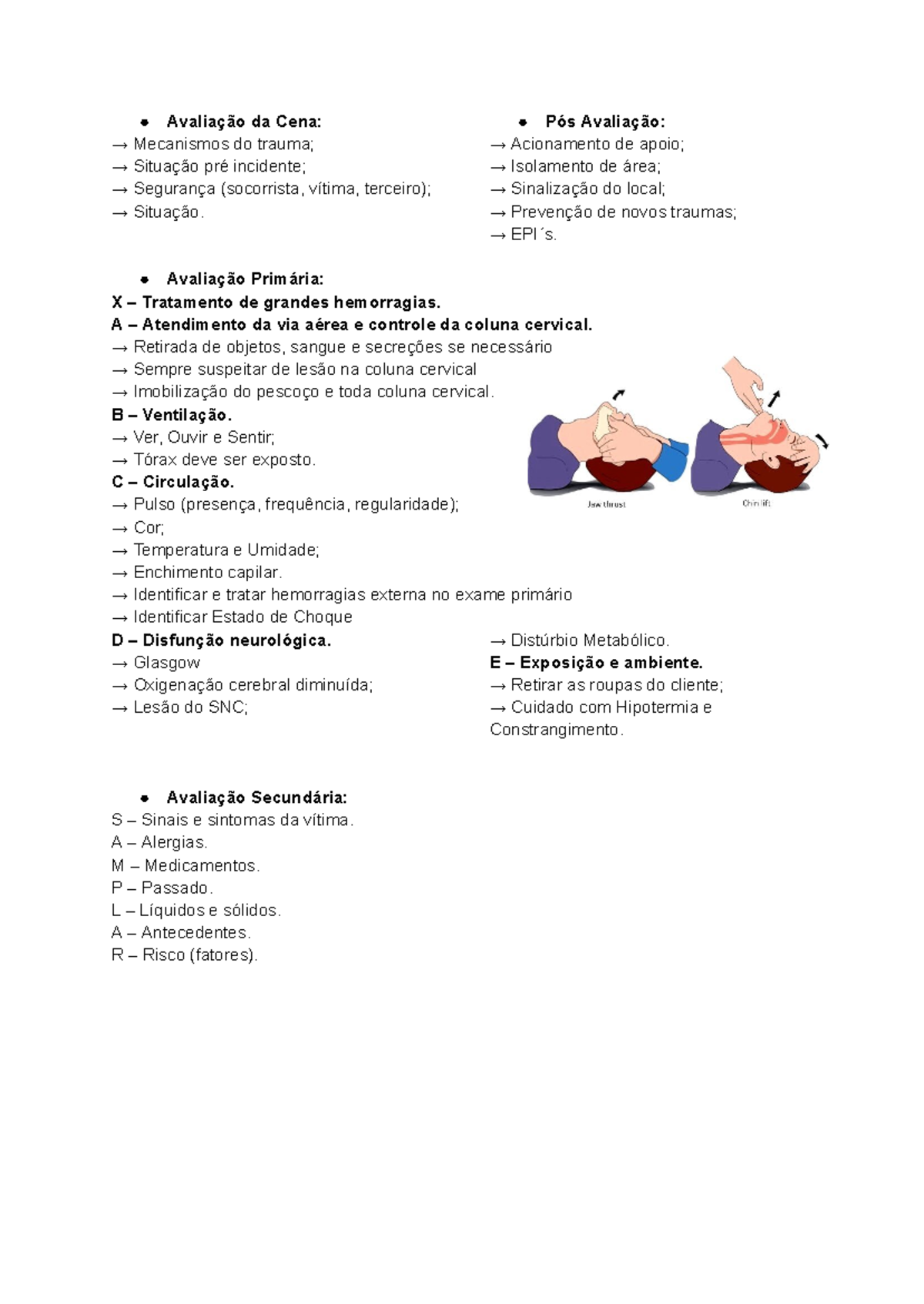 Resumo SOS - Paciente Crítico em Emergência (BLS/ACLS) - Studocu