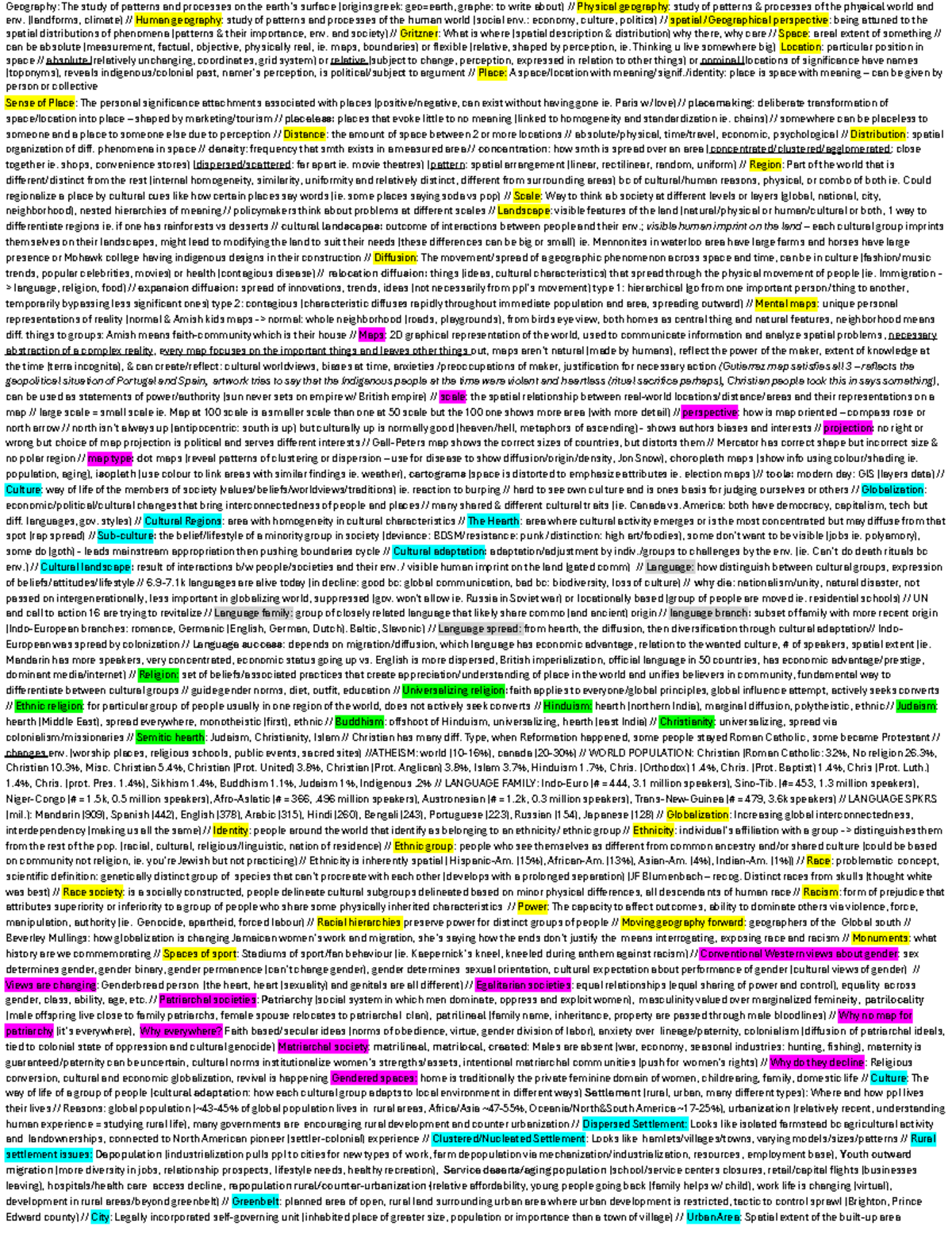 GEOG 101: Environmental Exam Cheat Sheet & Study Guide - Studocu