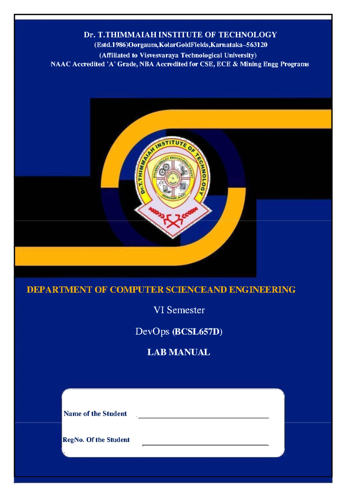 Final DevOps Lab Manual (BCSL657D) - Dr. T. Thimmaiah Institute of ...