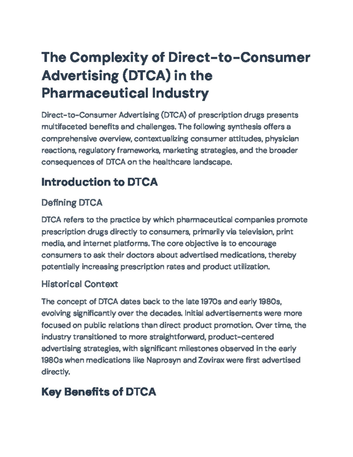 The Complexity of Direct-to-Consumer Advertising (DTCA) in Pharma - The ...