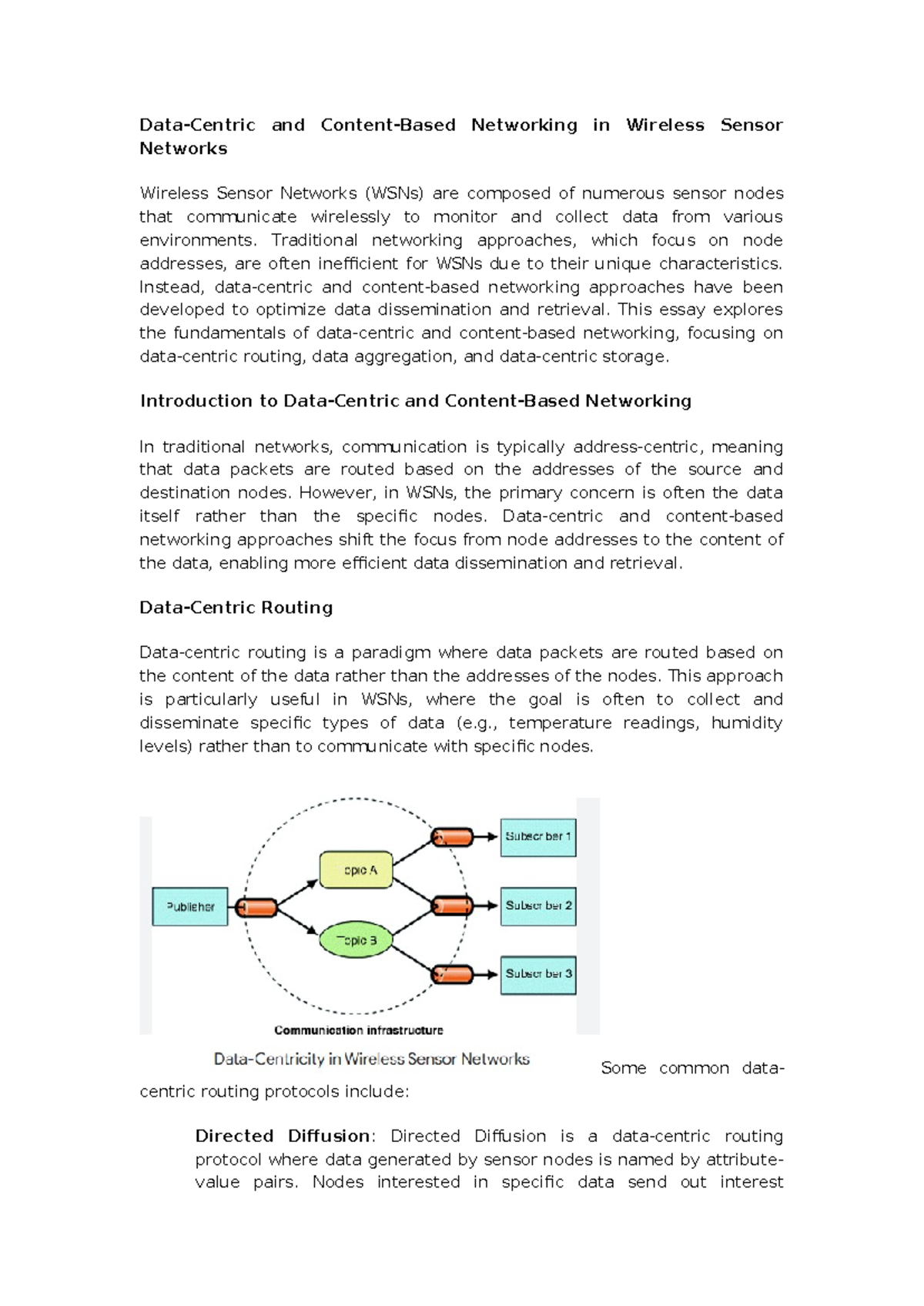 Data-Centric Routing in WSNs - Fundamentals & Protocols - Studocu