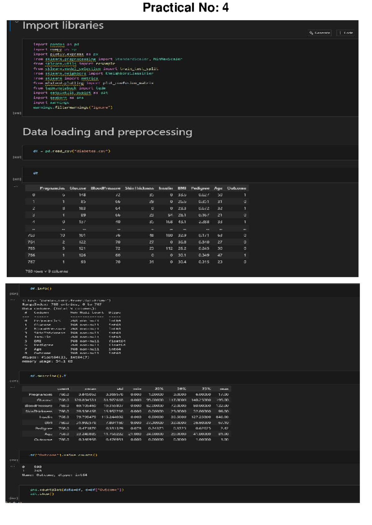 Practical No: 4 - Data Preprocessing & KNN Classification Analysis - Studocu