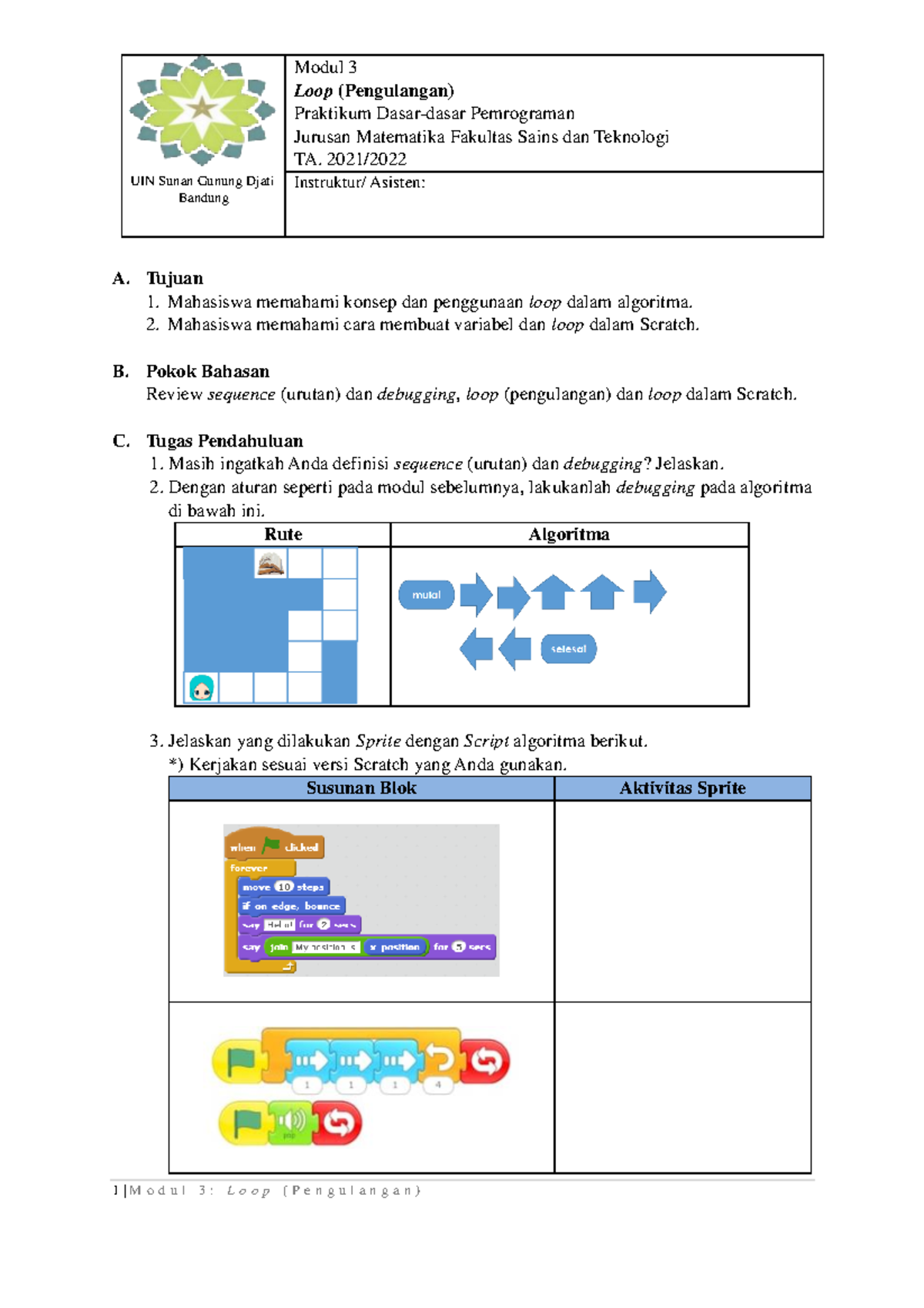 Modul 3: Pengulangan dalam Praktikum Dasar-Dasar Pemrograman 2021 - Studocu