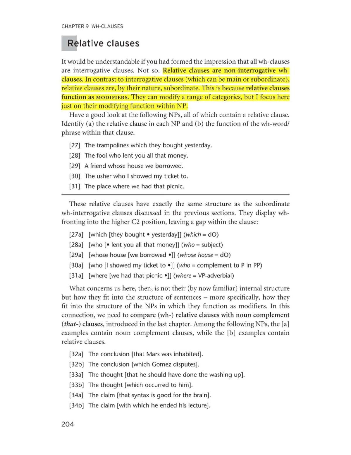 CHAPTER 9: Understanding Relative Clauses in Noun Phrases - Studocu