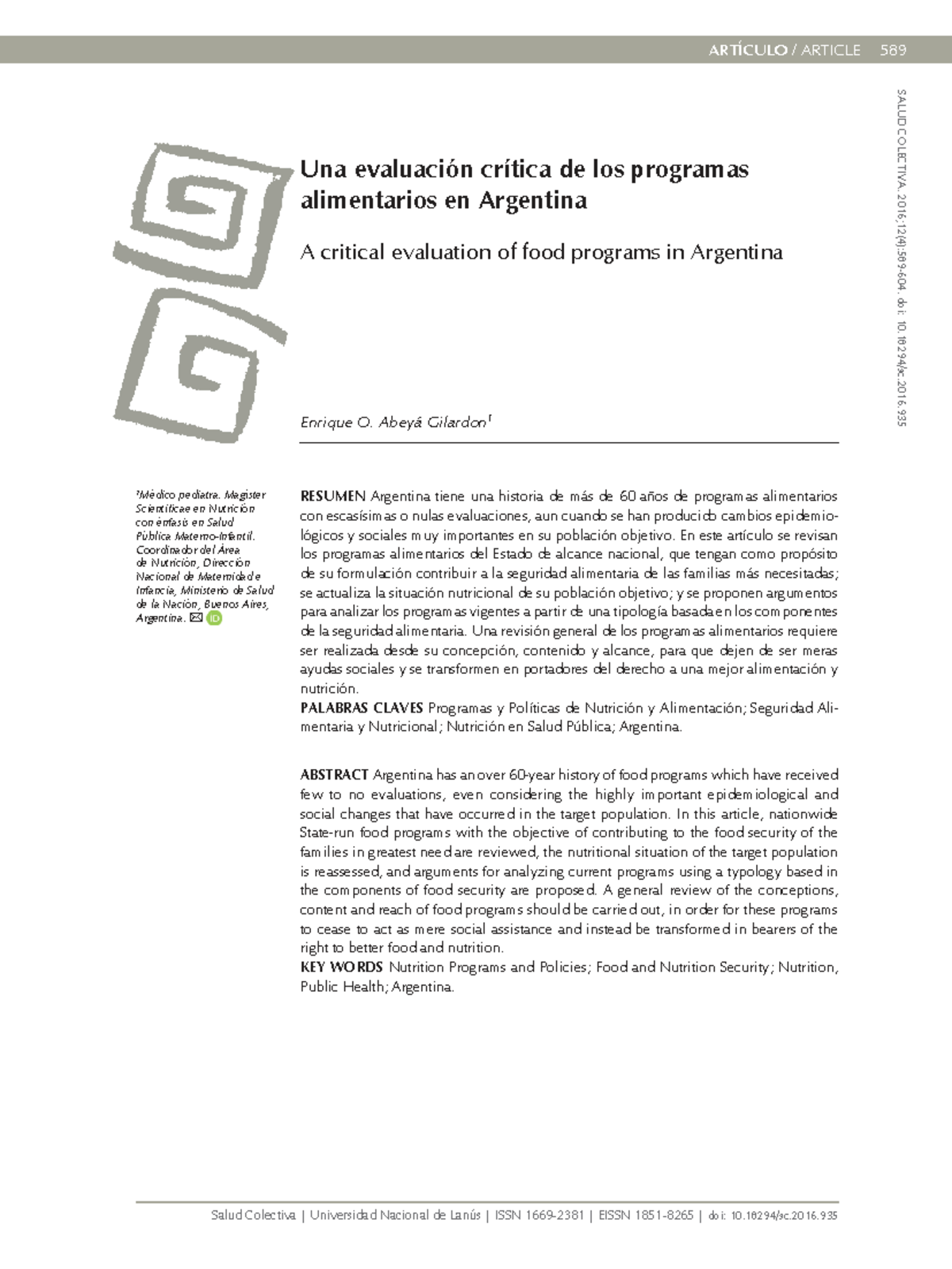 Evaluación Crítica de Programas Alimentarios en Argentina: Un Análisis Profundo - Studocu