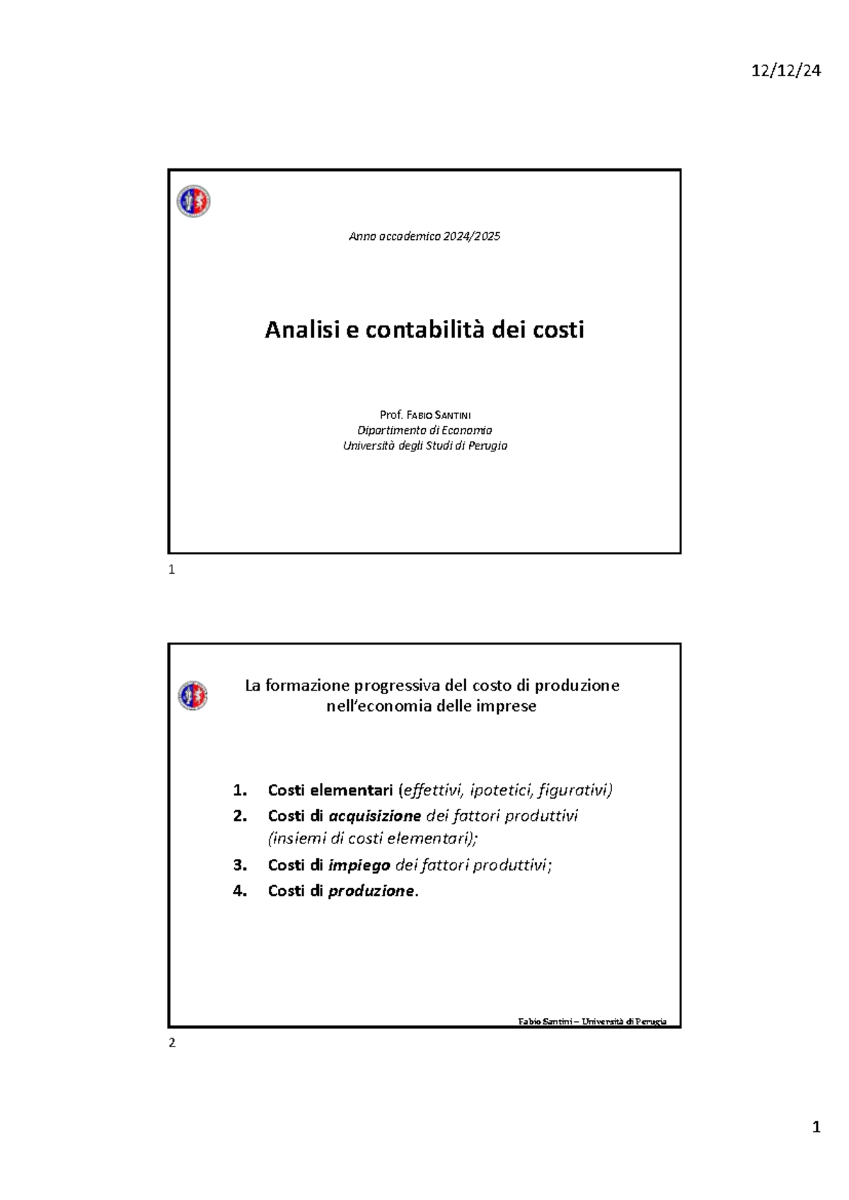 Analisi dei Costi e Controllo - Corso di Economia 4ª Parte - Studocu