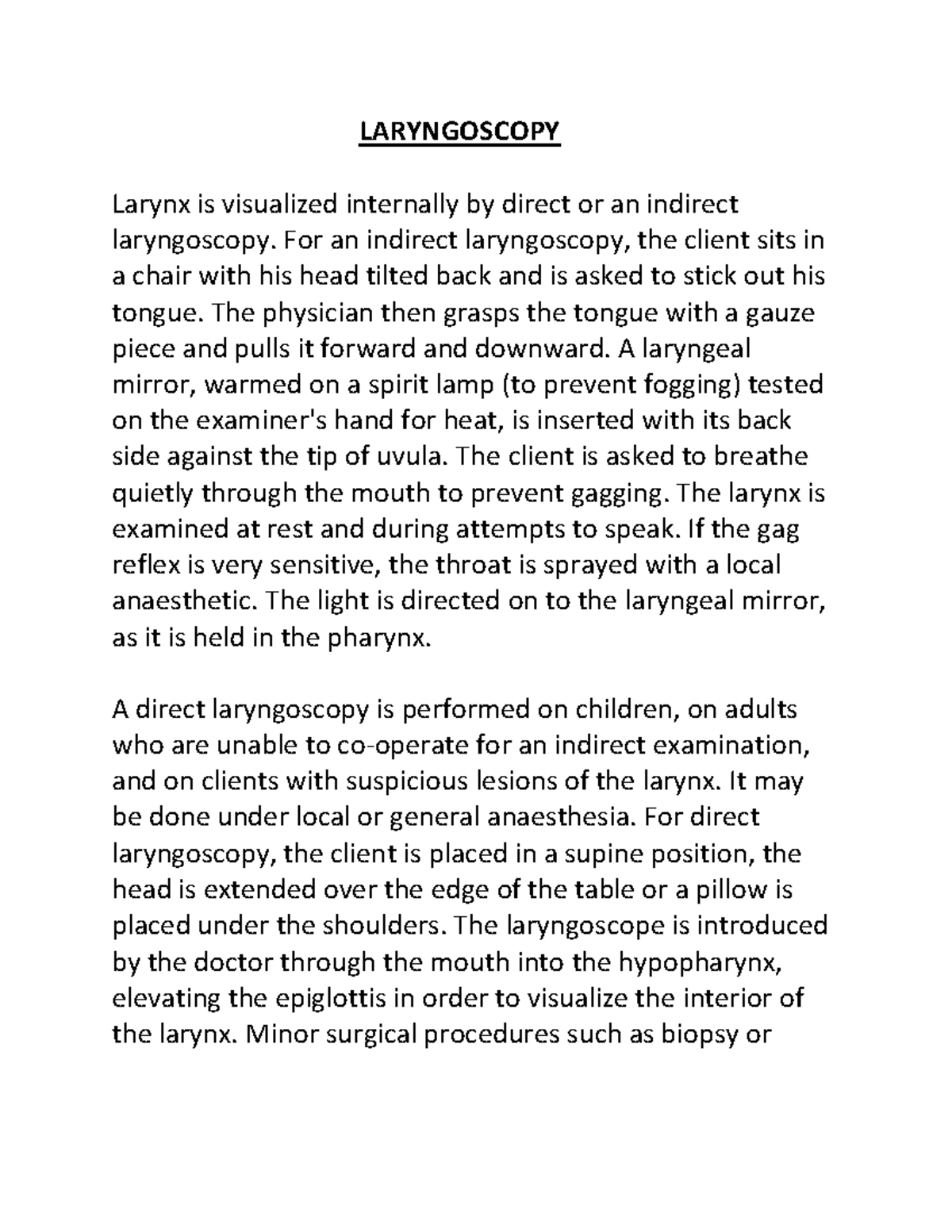 Laryngoscopy - This study material is for nursing students to improve ...
