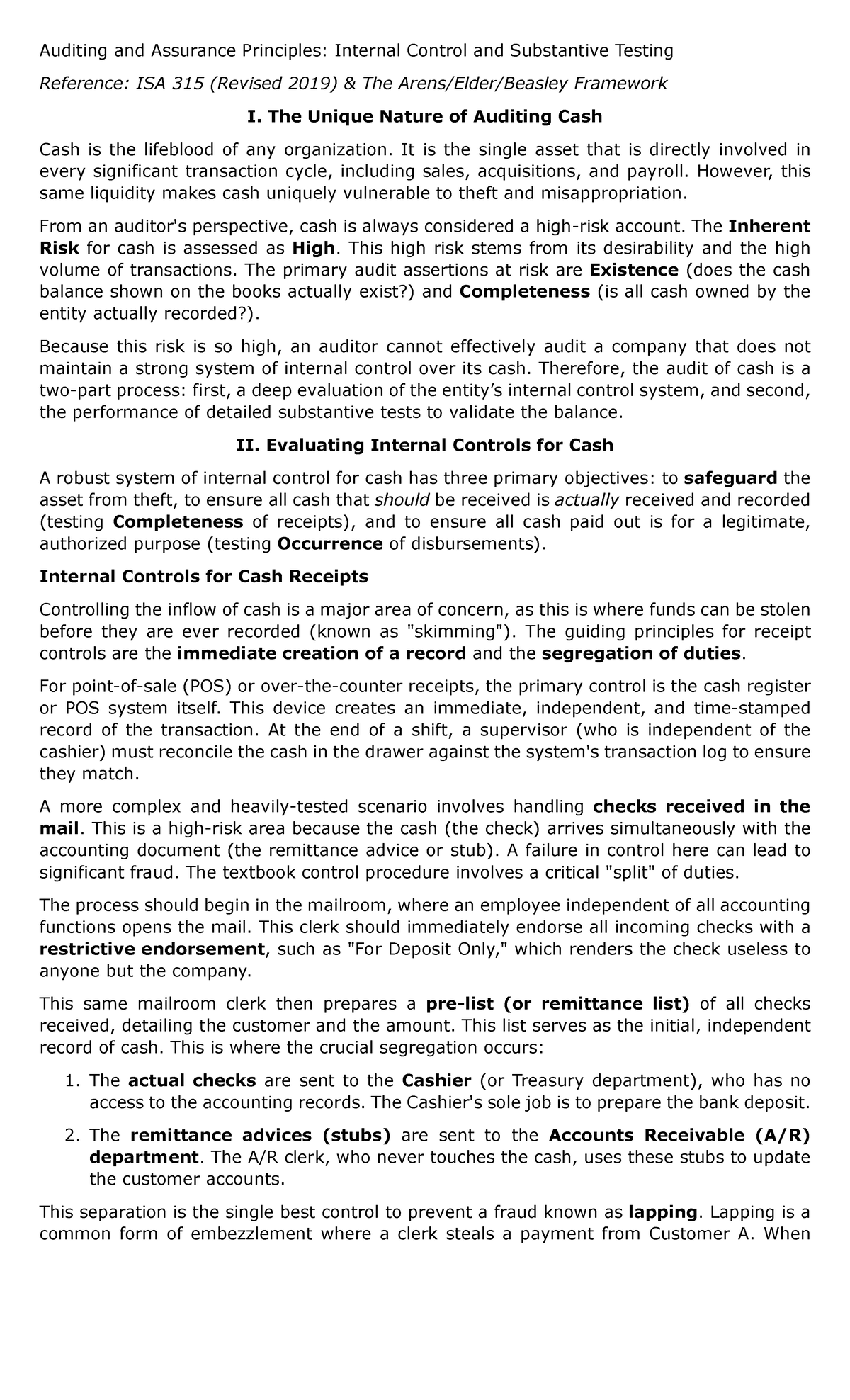 Audit Practice 1: Theories on Internal Control & Substantive Testing ...
