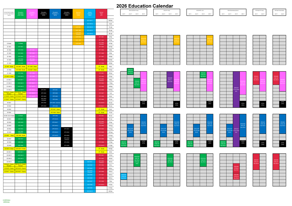 2026 B.Ed ECE Academic Calendar: Semester & Practicum Schedule - Studocu