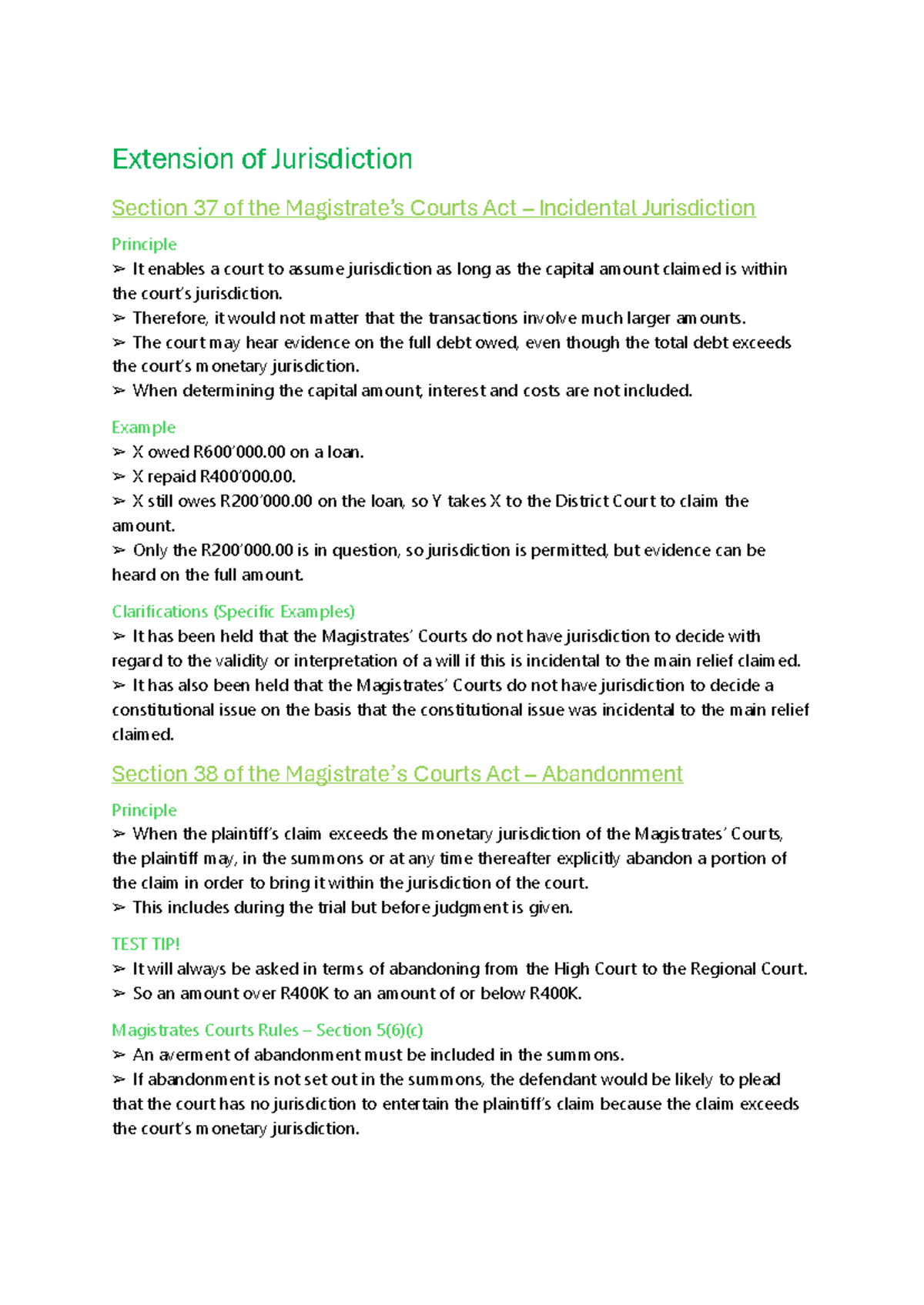 Chapter 6: Extension of Jurisdiction & Incidental Jurisdiction ...