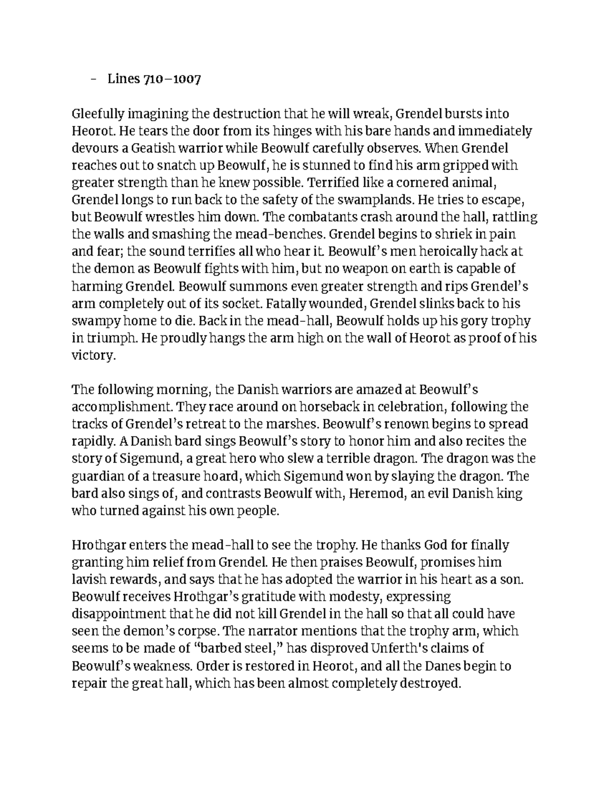 Beowulf Summary: Grendel's Defeat and Its Significance in the Epic ...