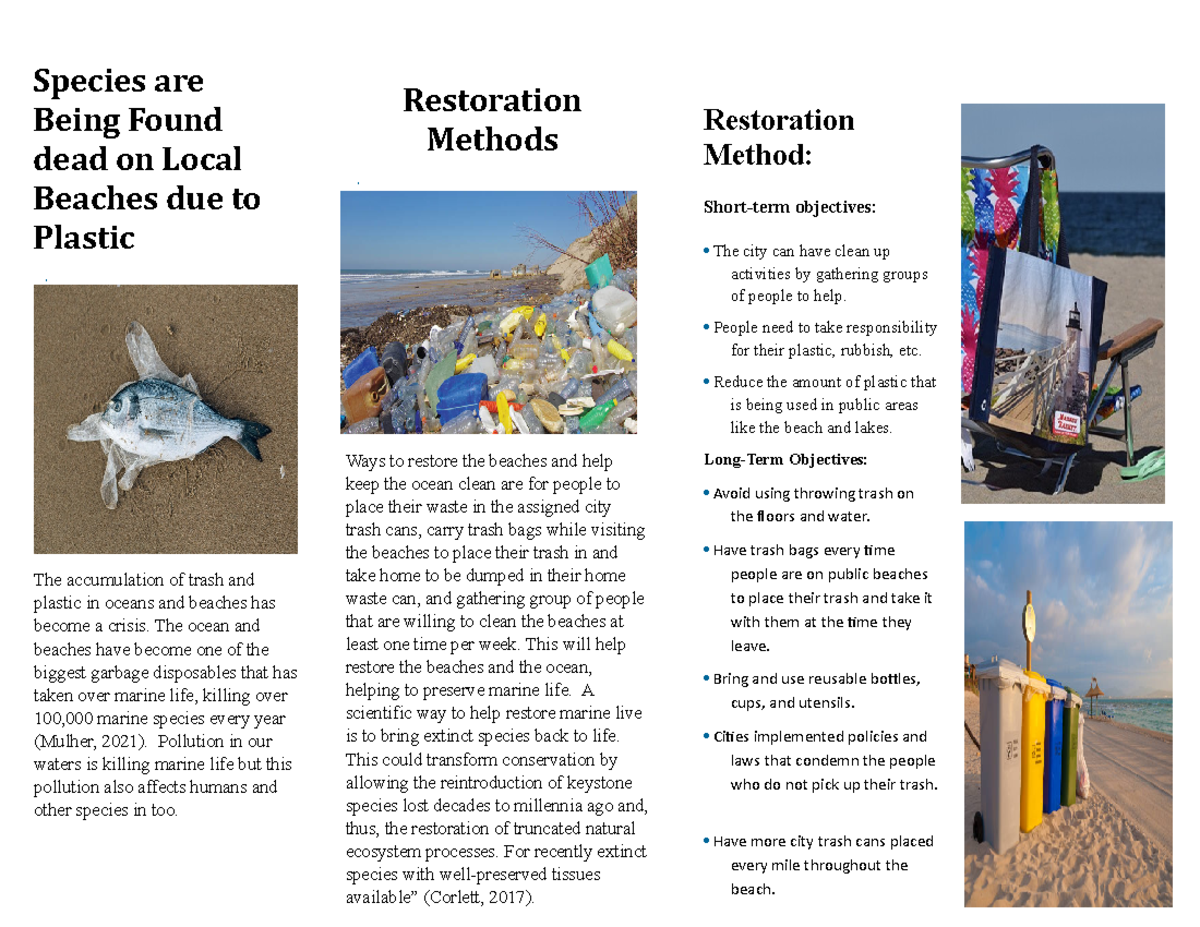 Restoration Pamphlet - Restoration Methods Species are Being Found dead ...